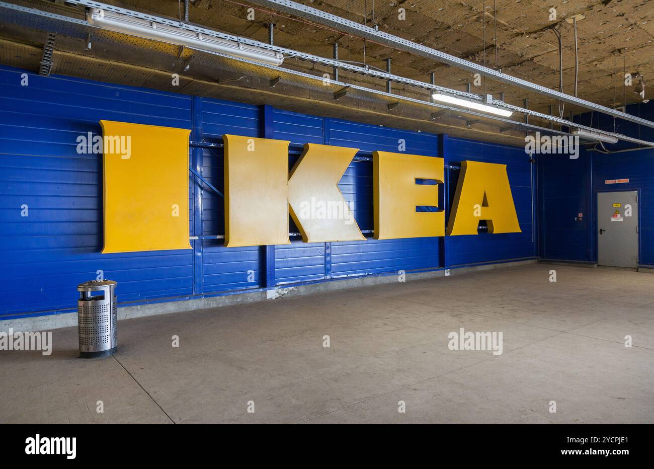 Log in hypermarket IKEA from the car parking under the building Stock ...