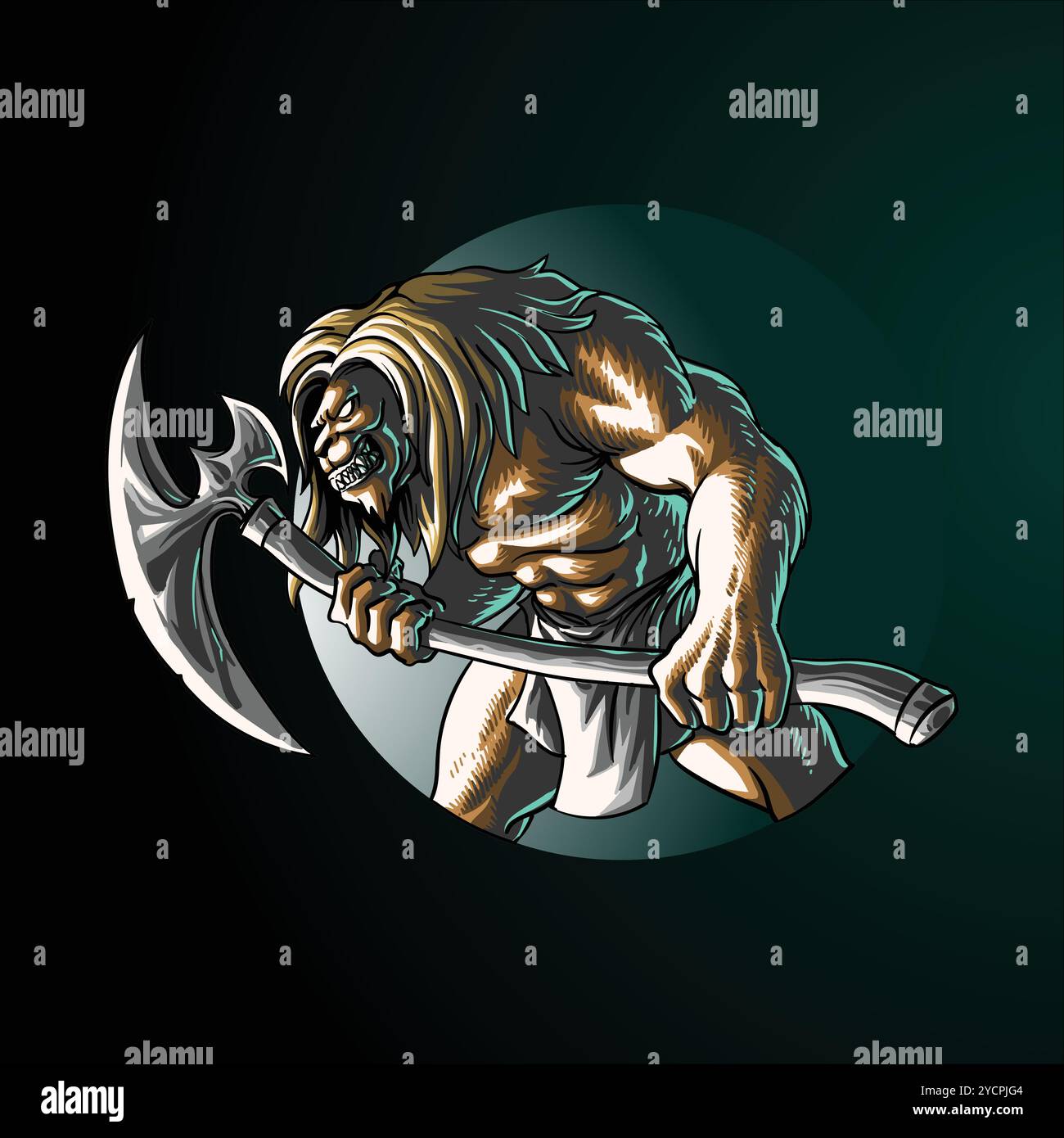 Lion man mascot carrying a large axe weapon Stock Vector Image & Art ...