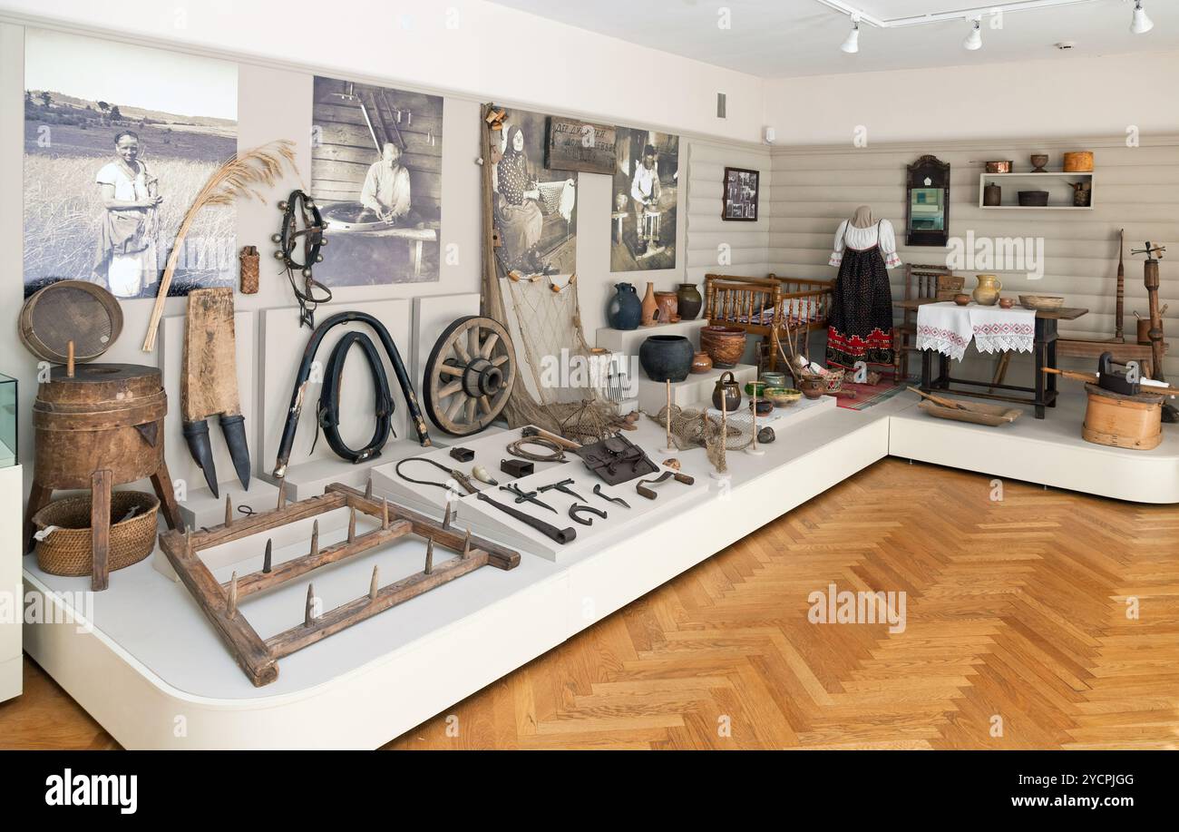 The interior of one of the halls of the Museum of Local History in ...