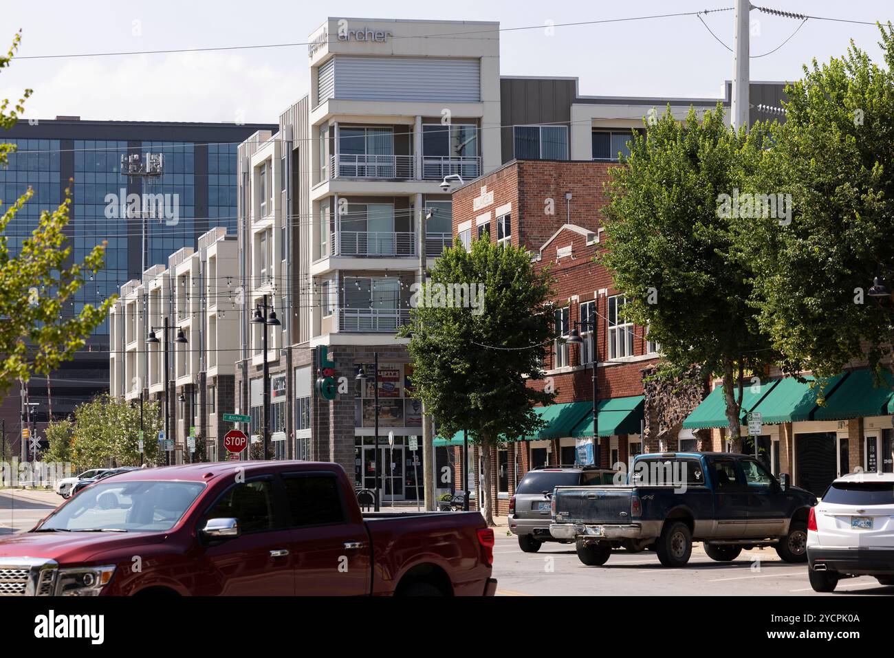 Tulsa, Oklahoma, USA - June 25, 2023: Afternoon sun shines on historic ...