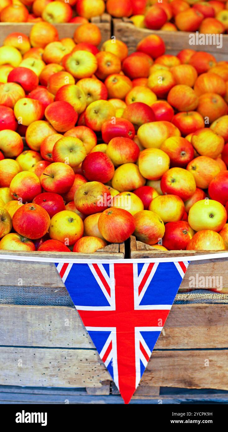 Apple with british flag hi-res stock photography and images - Alamy