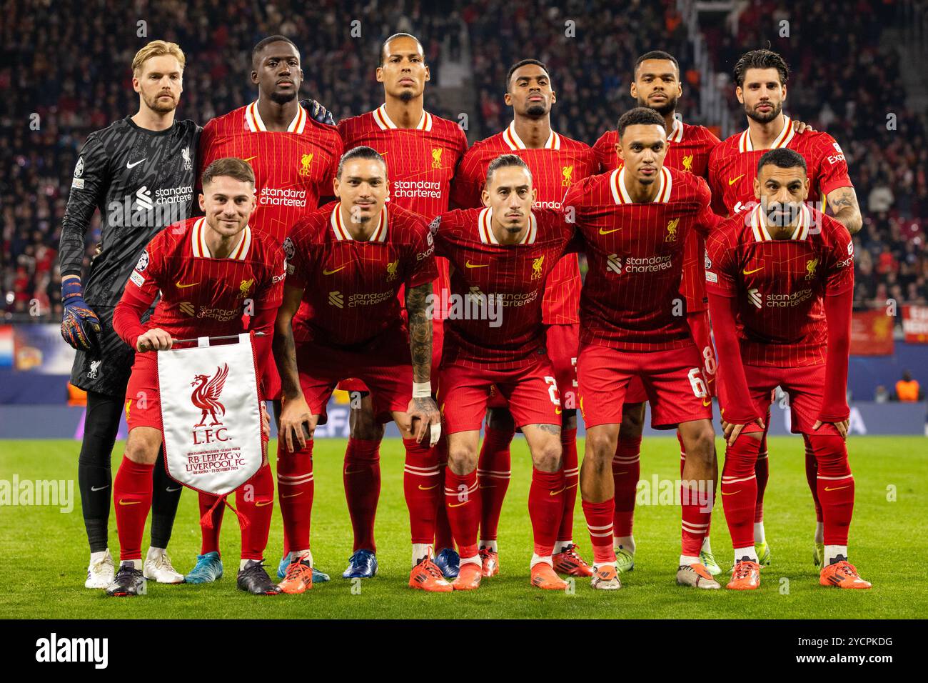 Leipzig, Germany. 23rd Oct, 2024. The starting-11 of Liverpool for the ...