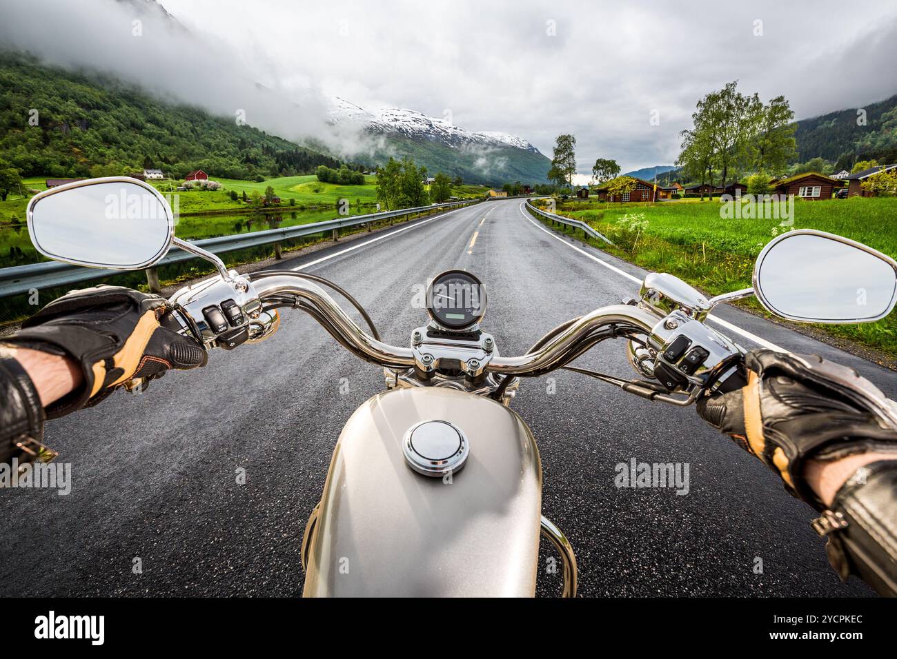 Biker First-person view Stock Photo - Alamy