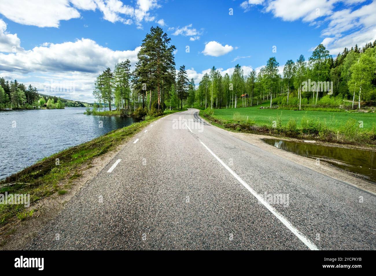 Roadside view trees clear sky hi-res stock photography and images - Alamy