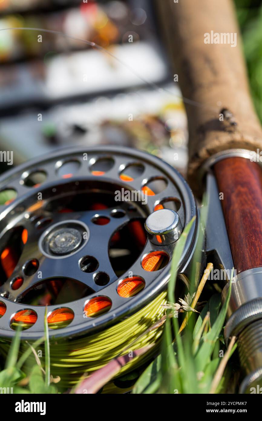 Fly fishing bugs and road with real Stock Photo - Alamy