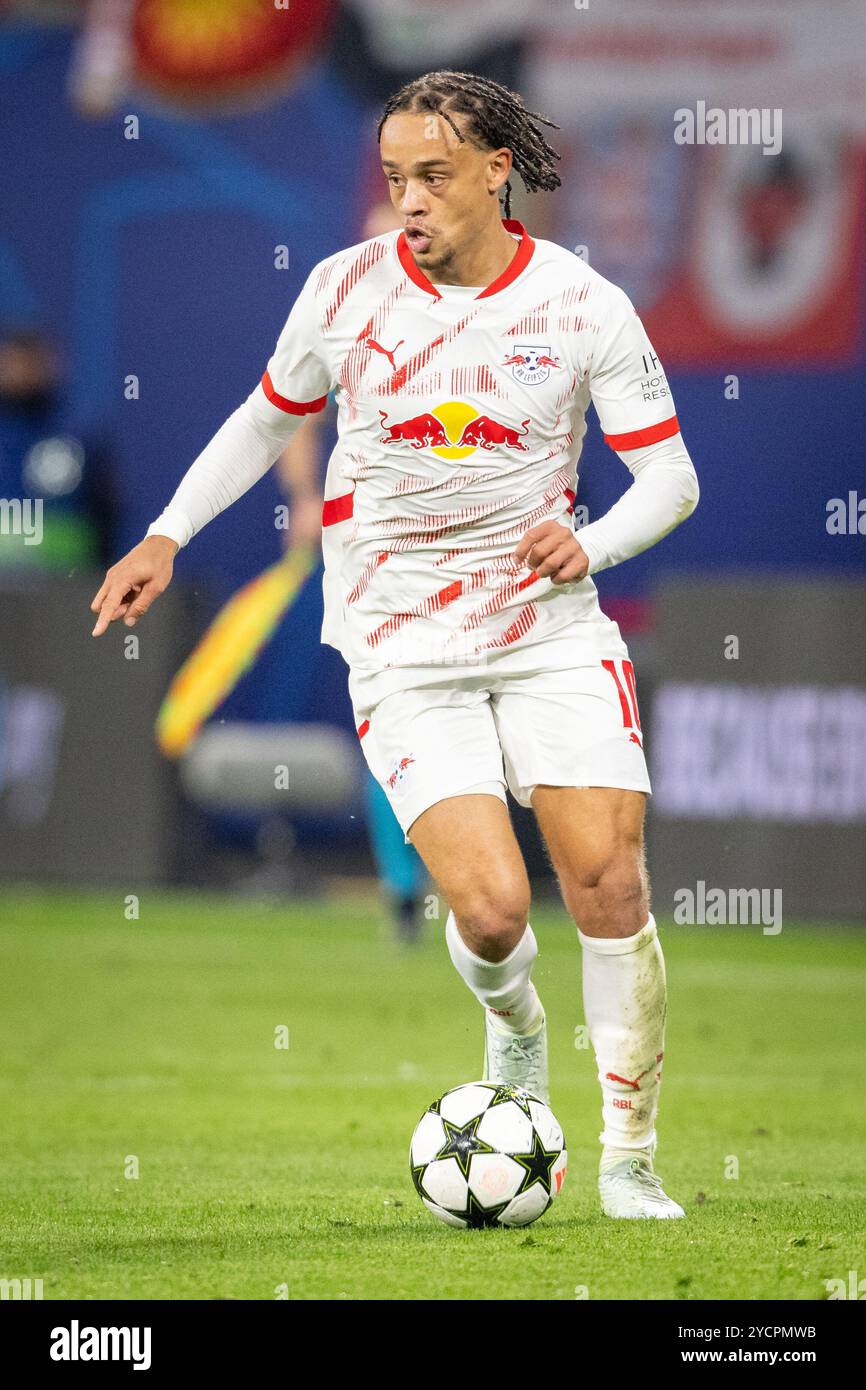 Leipzig, Germany. 23rd, October 2024. Xavi Simons (10) of RB Leipzig ...