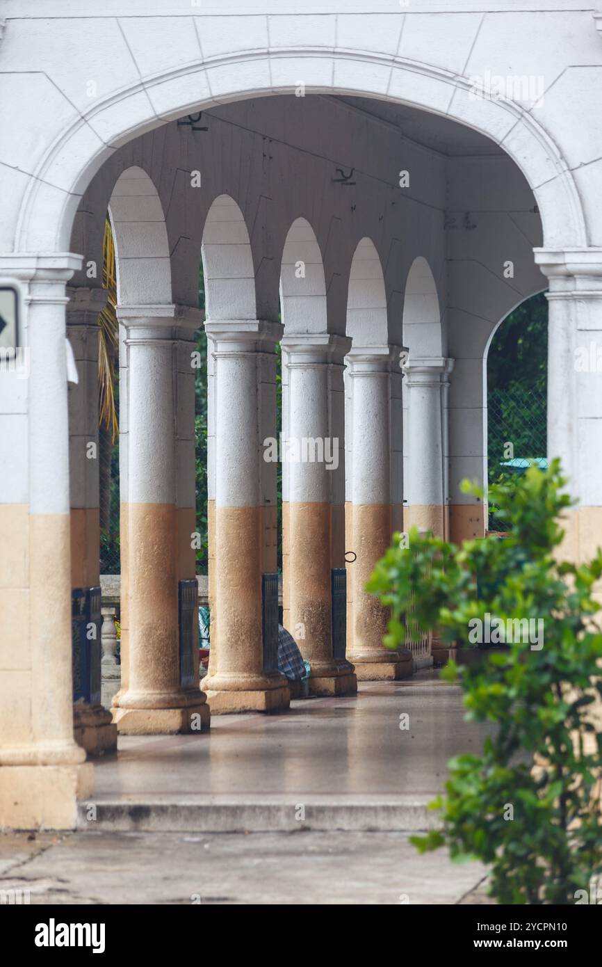 A Doric Collonade in a typical historical building in La Habana (Havana ...