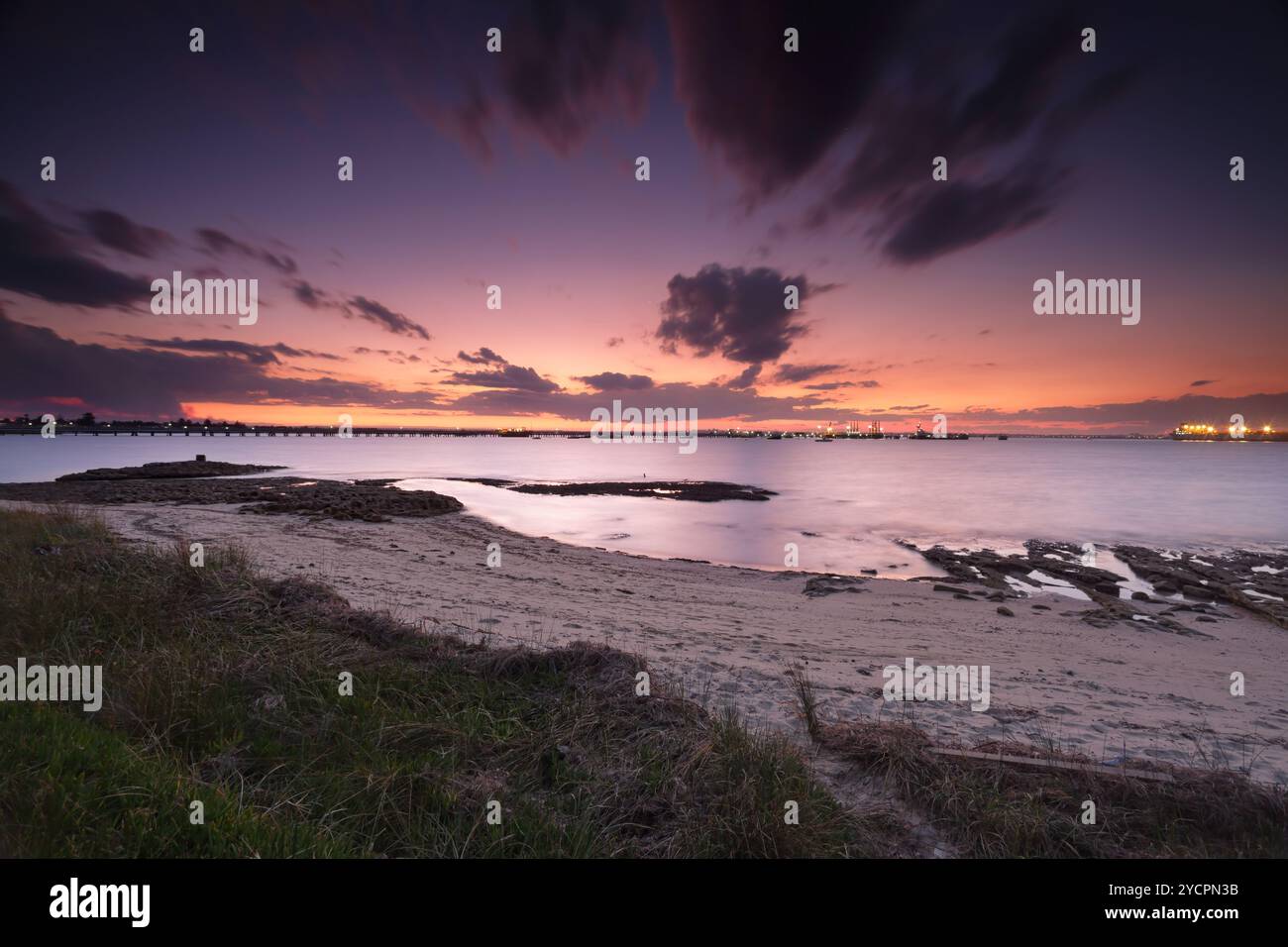 Sunset skies over botany Bay Stock Photo - Alamy