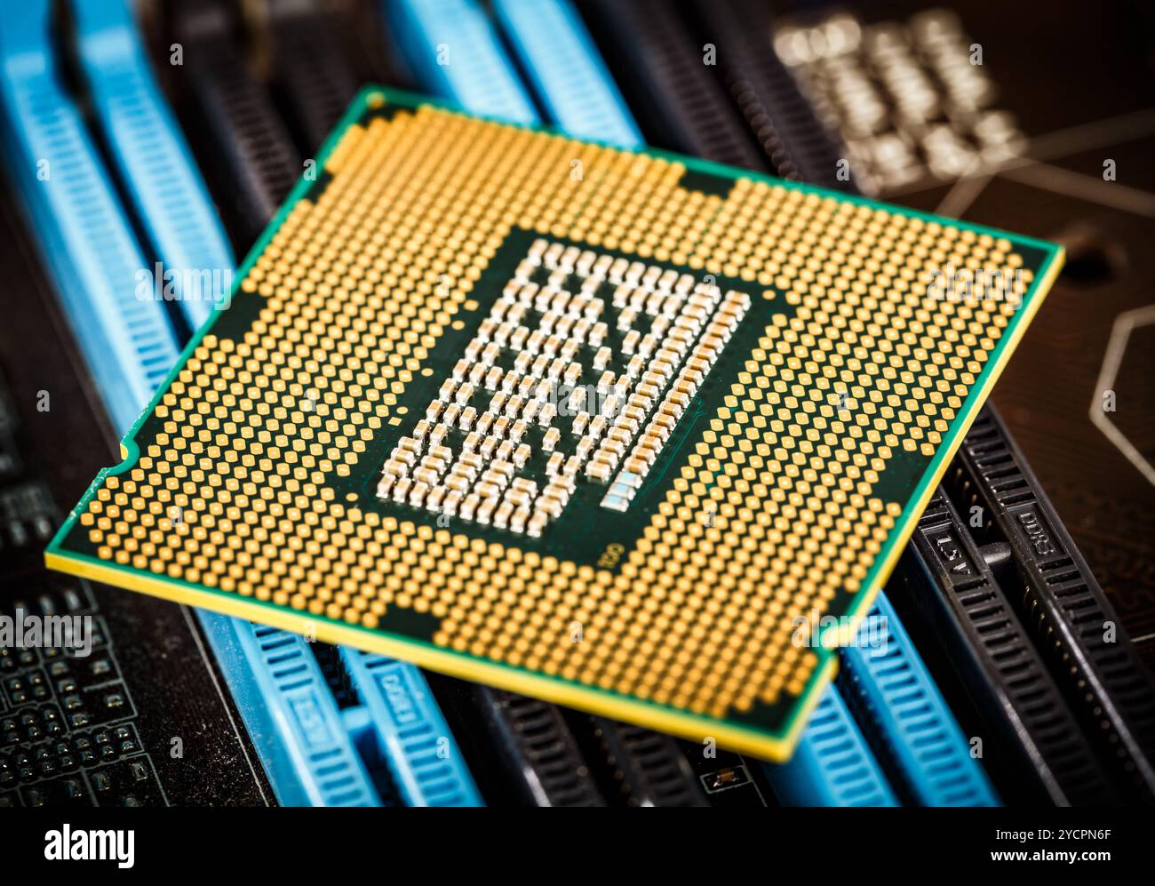 Modern processor and motherboard Stock Photo - Alamy