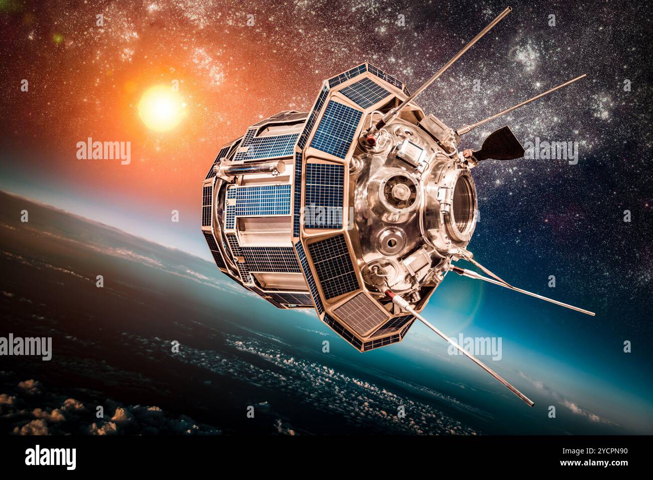 International space station over planet hi-res stock photography and ...