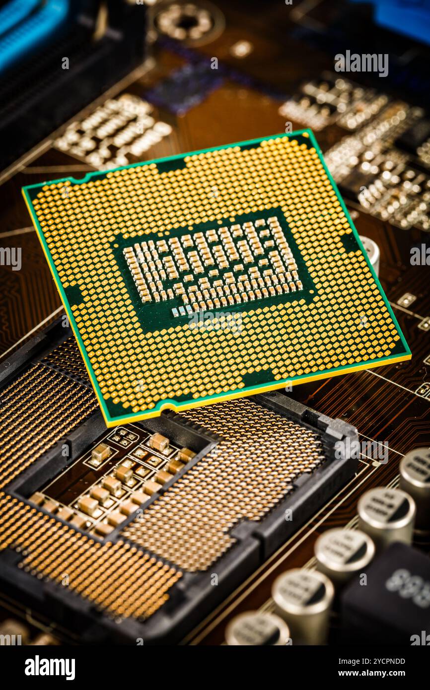 Modern processor and motherboard Stock Photo - Alamy
