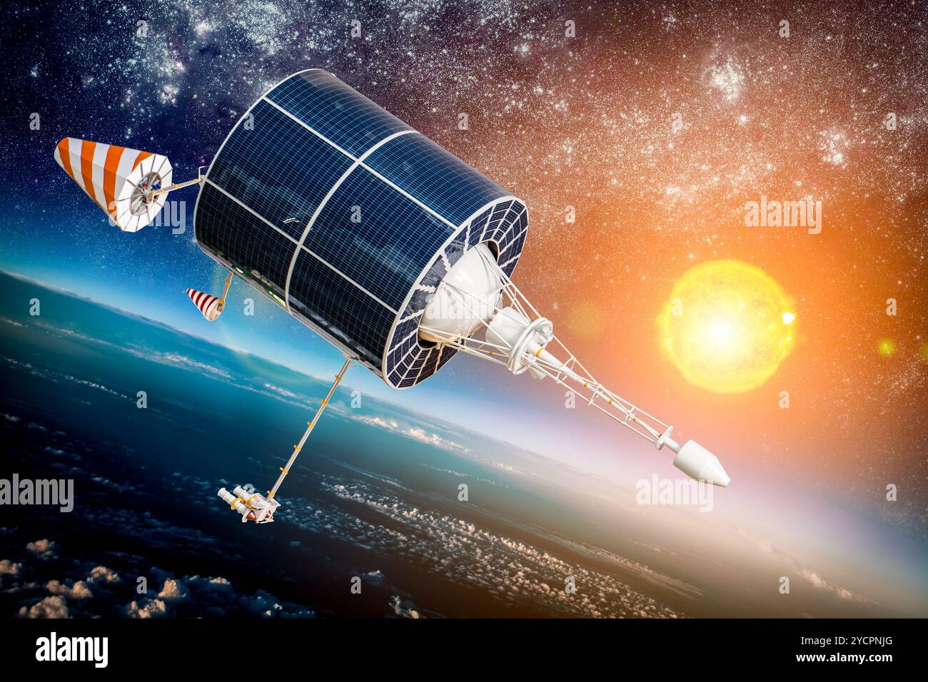 International space station over planet hi-res stock photography and ...