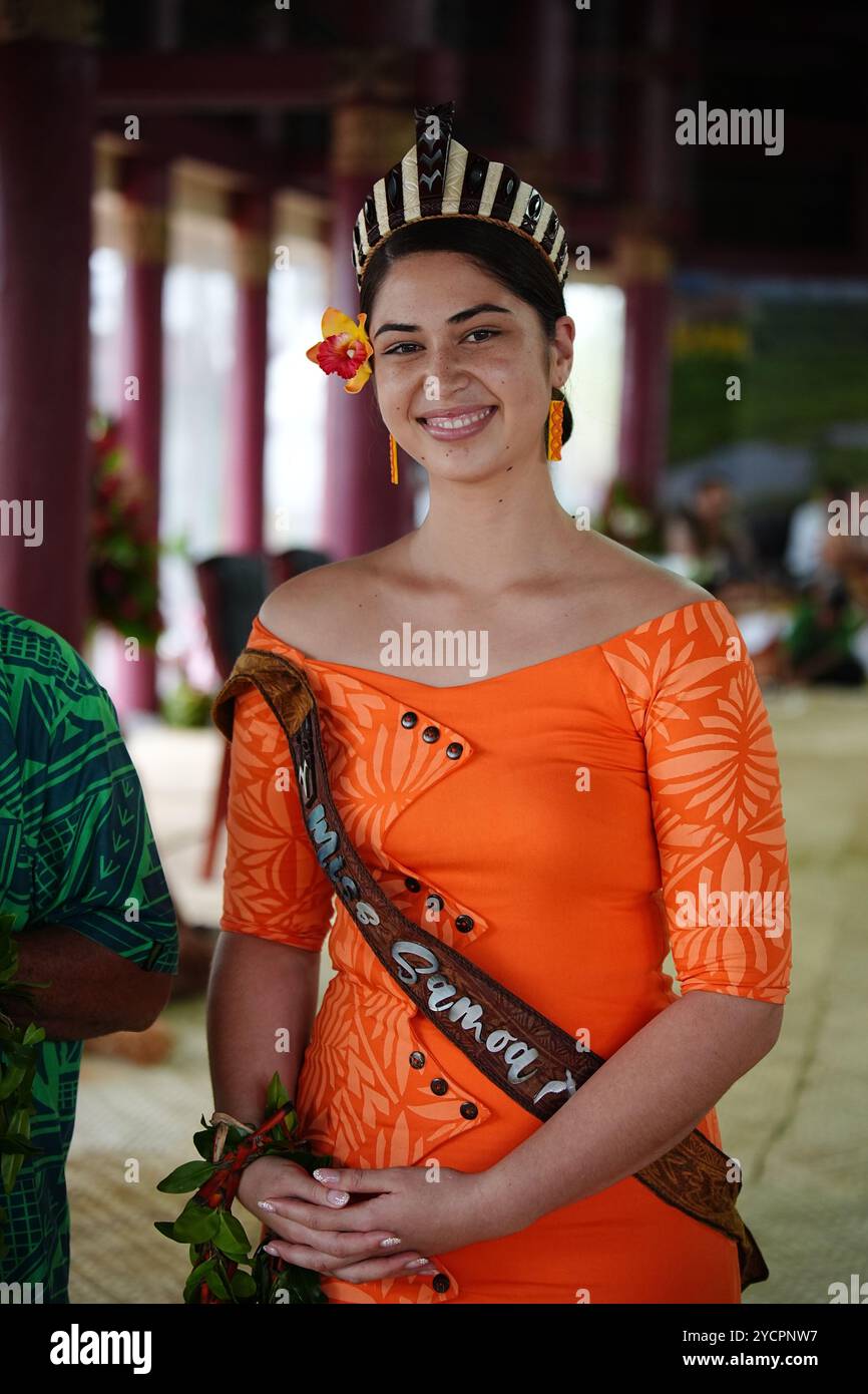 Miss Samoa, Litara Loma Leilani Ieremia-Allan, awaits the arrival of ...