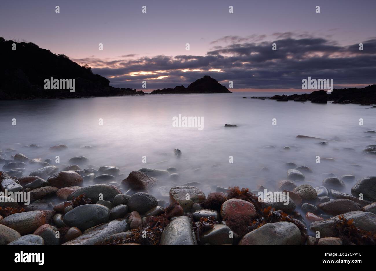 Dawn skies pre sunrise long exposure and cool colours at Mimosa Rocks ...