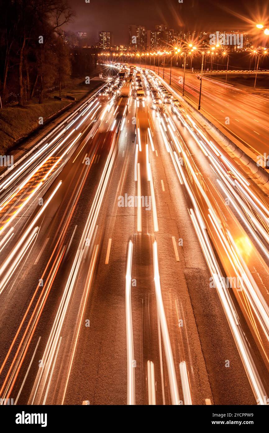 Night Speed Traffic road Stock Photo - Alamy