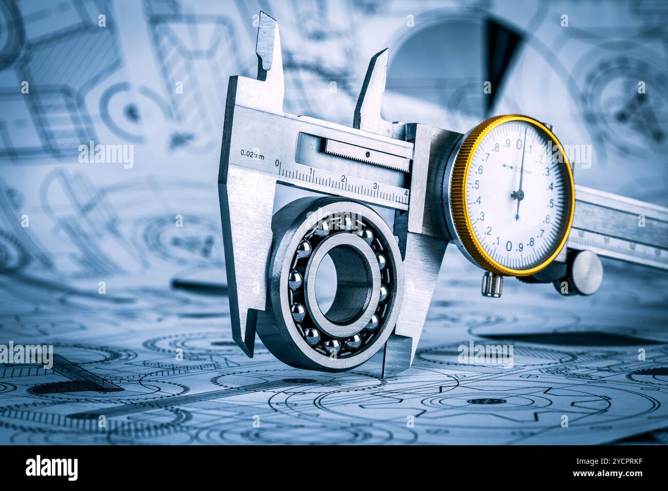 Ball bearings and Metal vernier caliper Stock Photo - Alamy