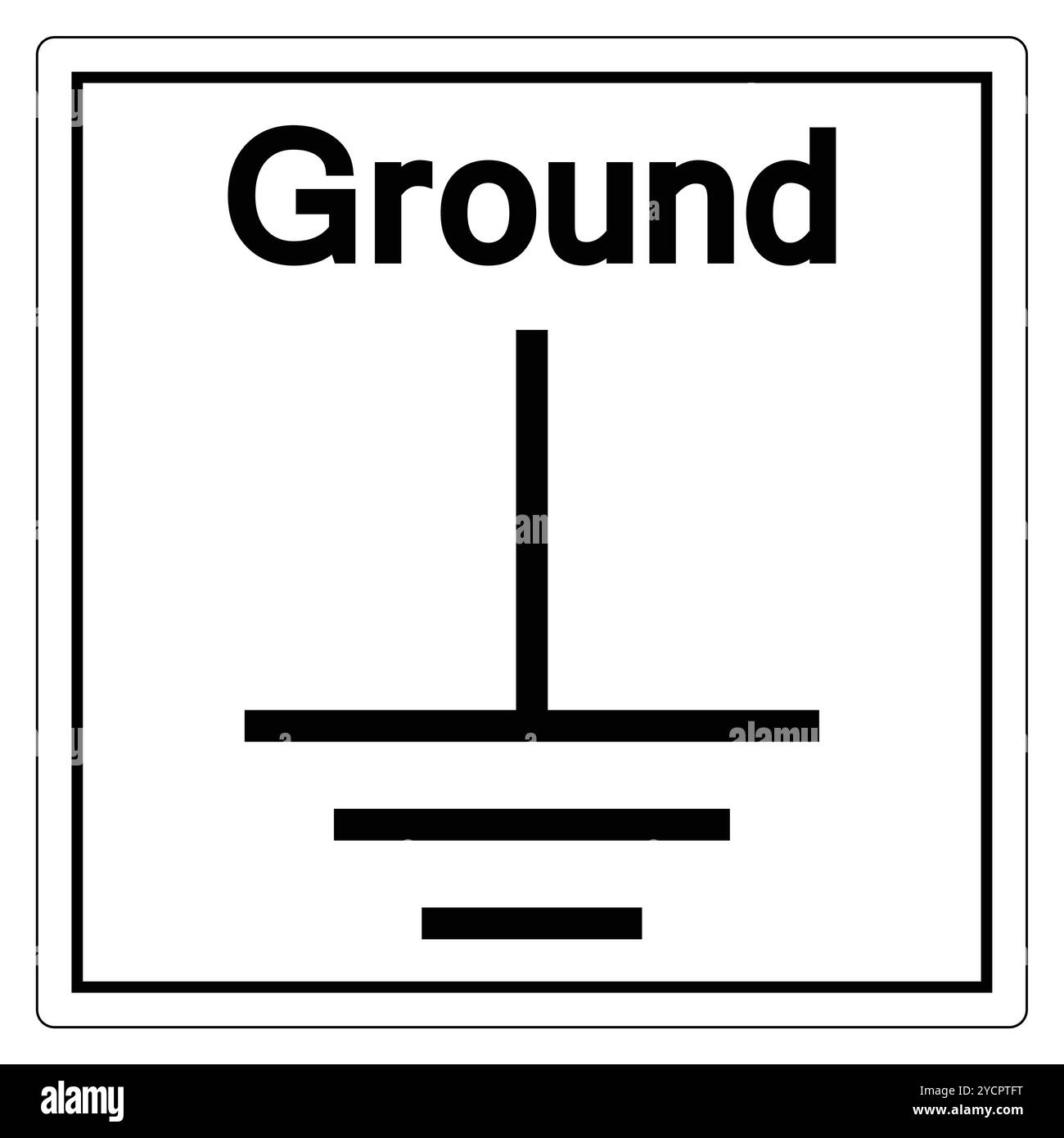 This image features a clear ground sign, emphasizing electrical safety ...