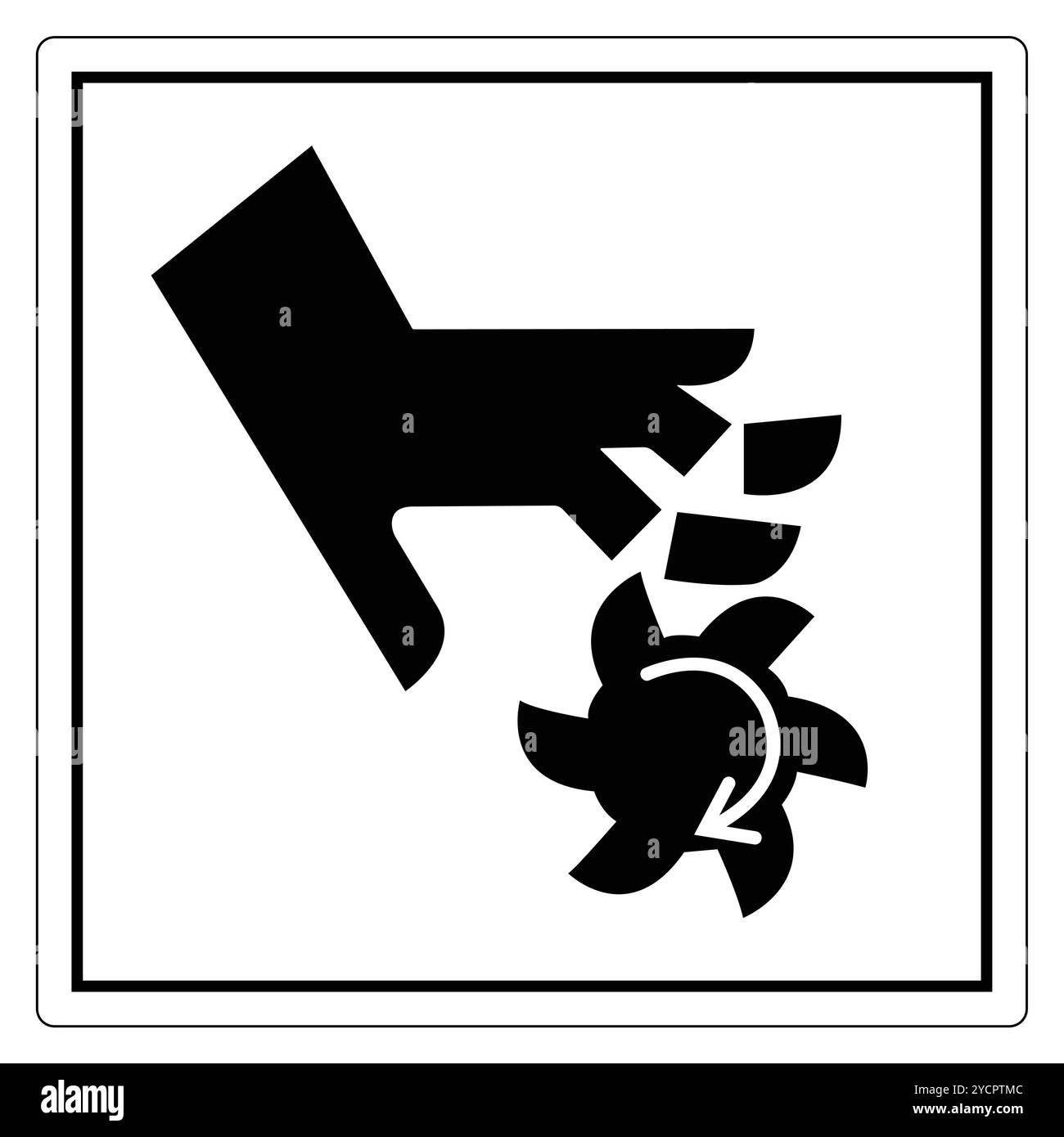 A black and white icon representing a hand discarding waste ...