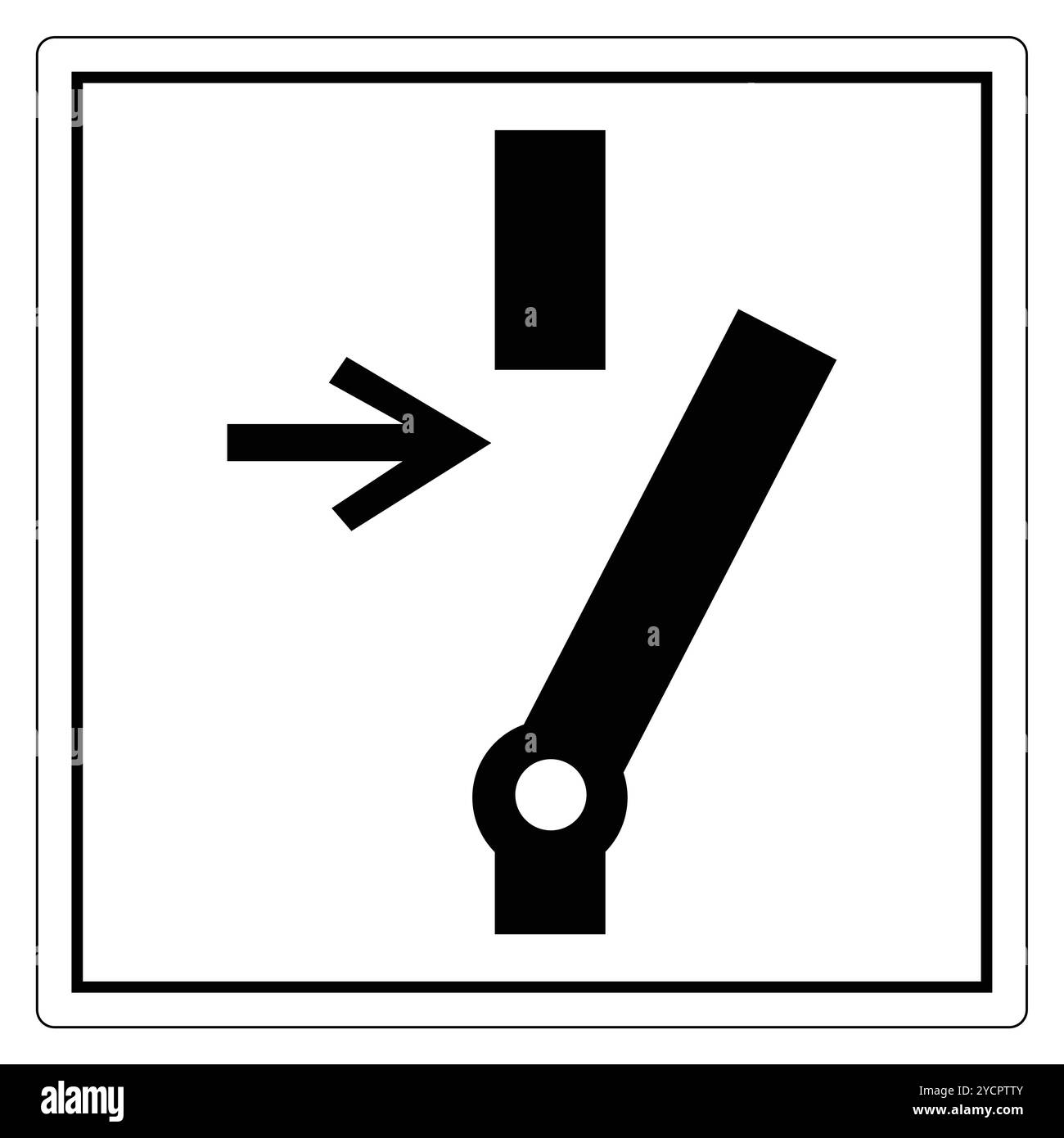 This caution sign illustrates a warning regarding machinery safety ...