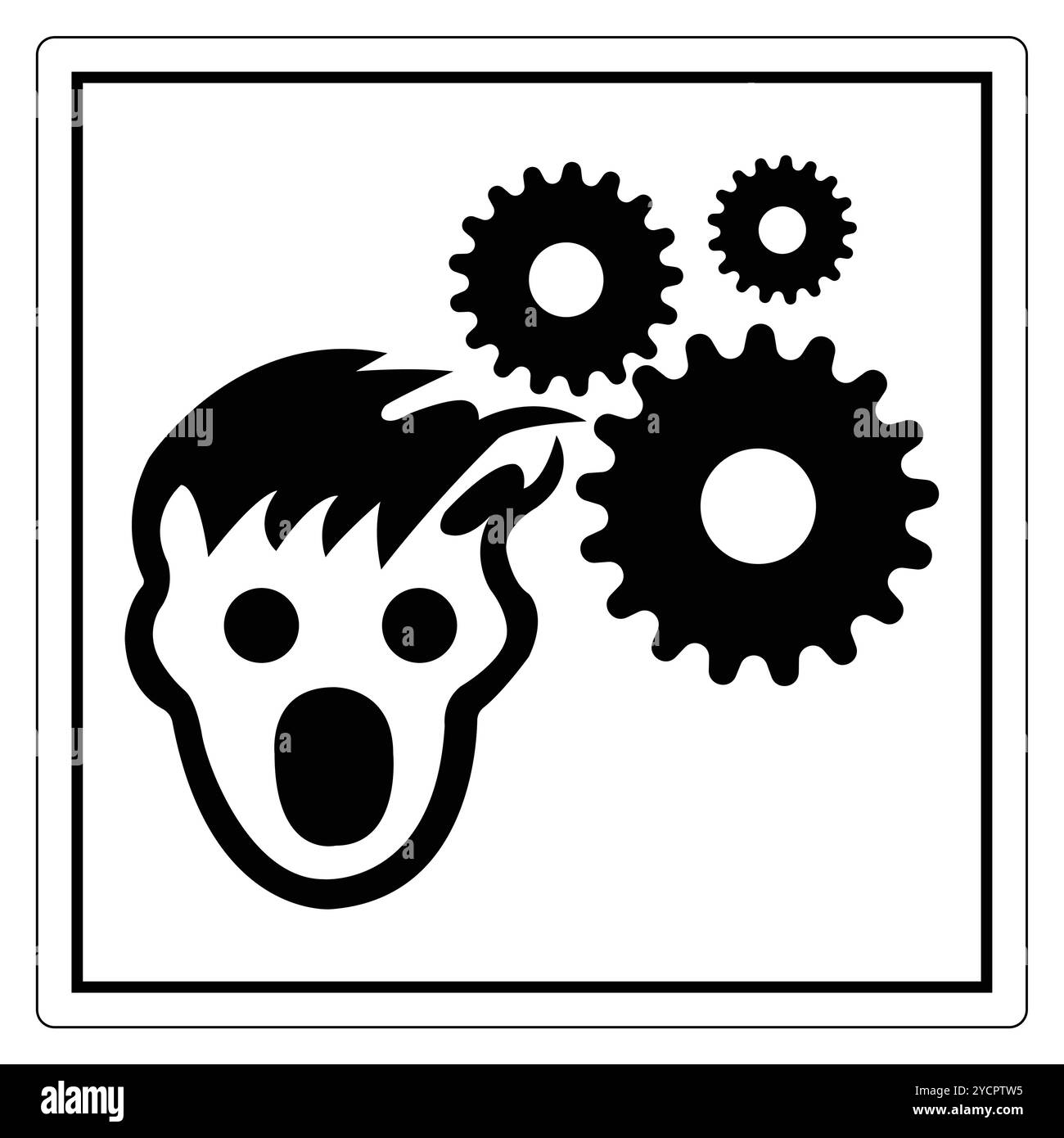 Abstract representation of stress, featuring a screaming face and ...