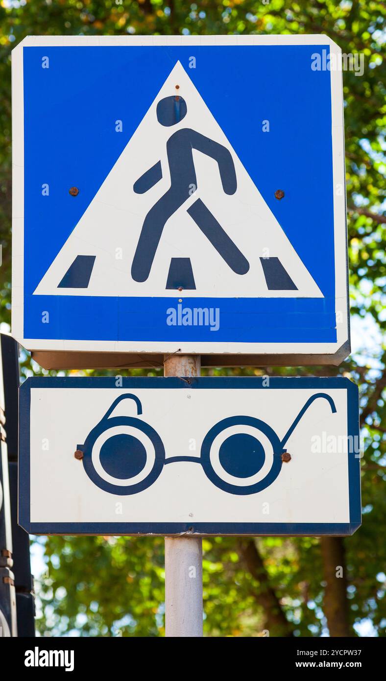Traffic sign "pedestrian crossing" for the visually impaired ...