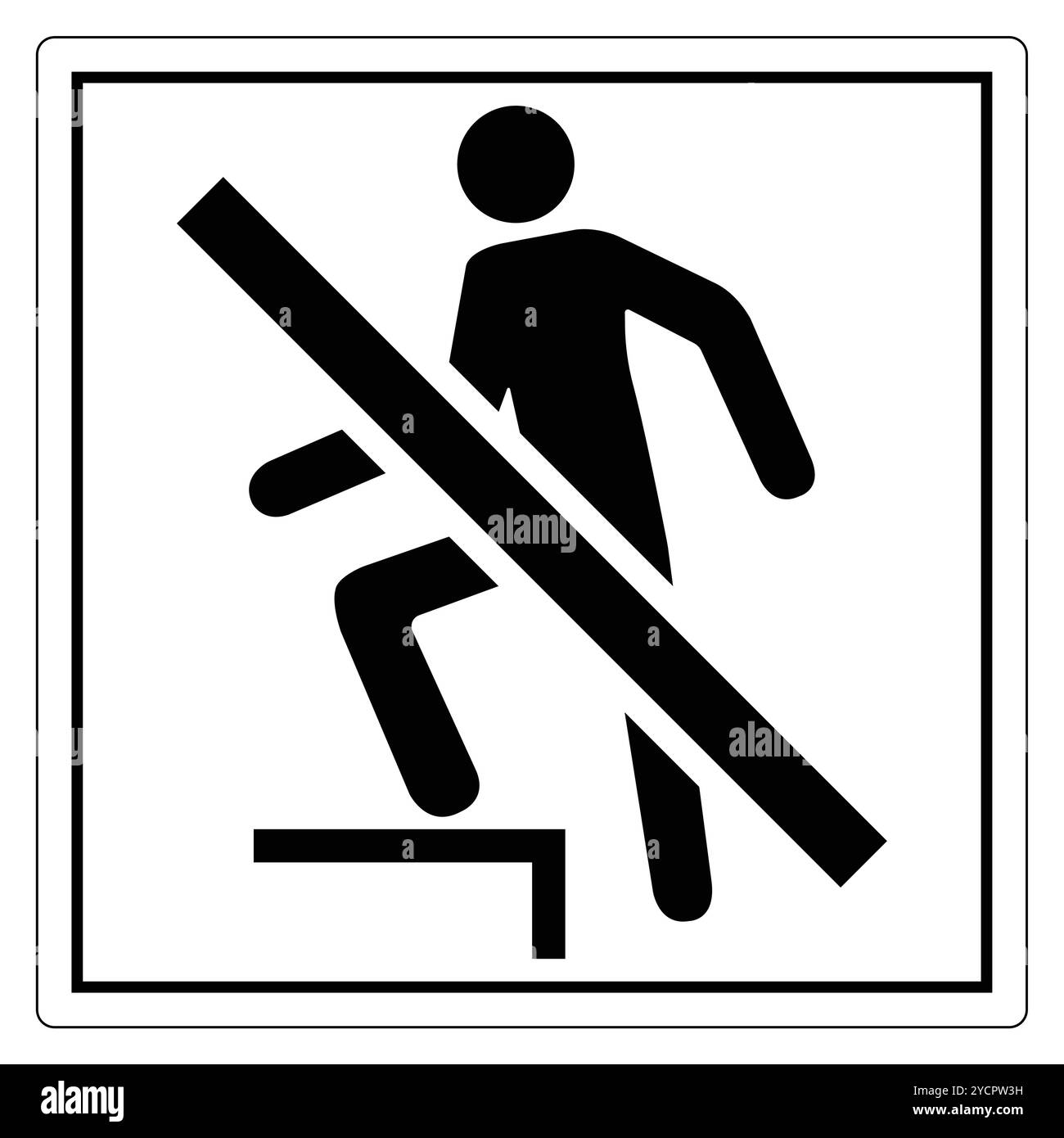This graphic symbol represents a warning against running and emphasizes ...
