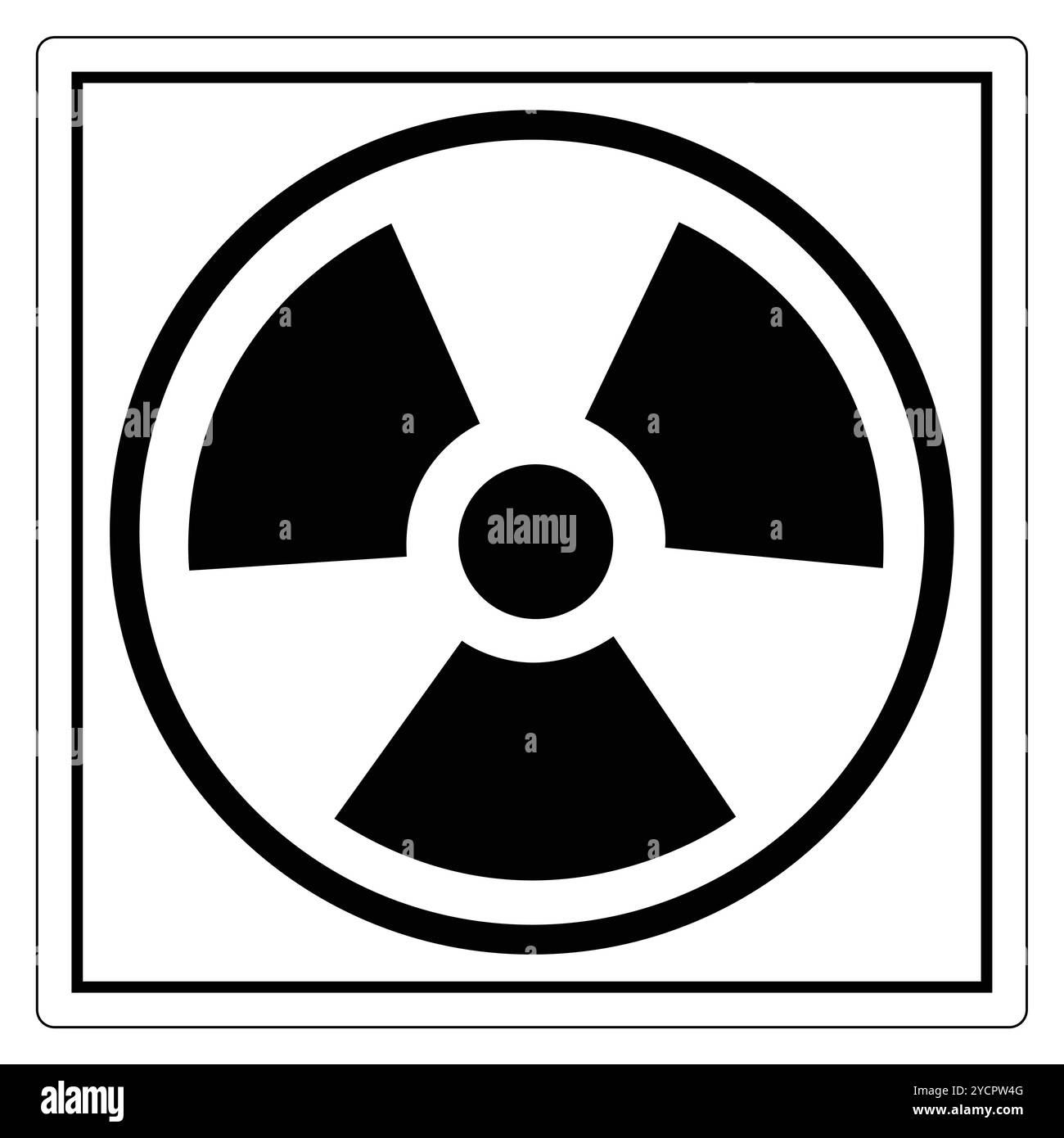 This black and white radiation warning symbol represents a critical ...