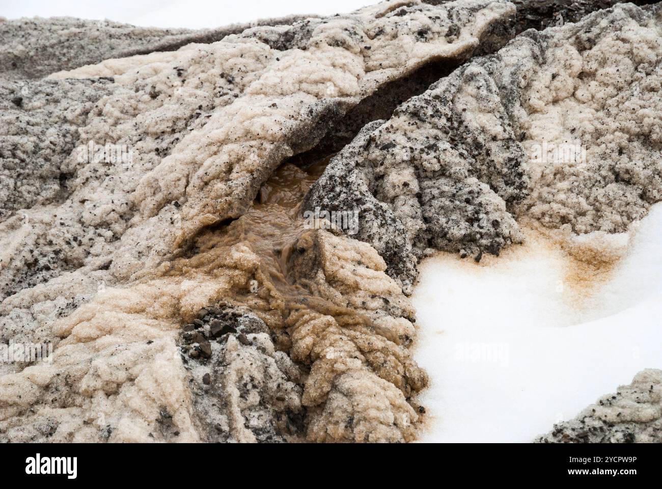 Unique mixture of melting snow and water moving Stock Photo - Alamy