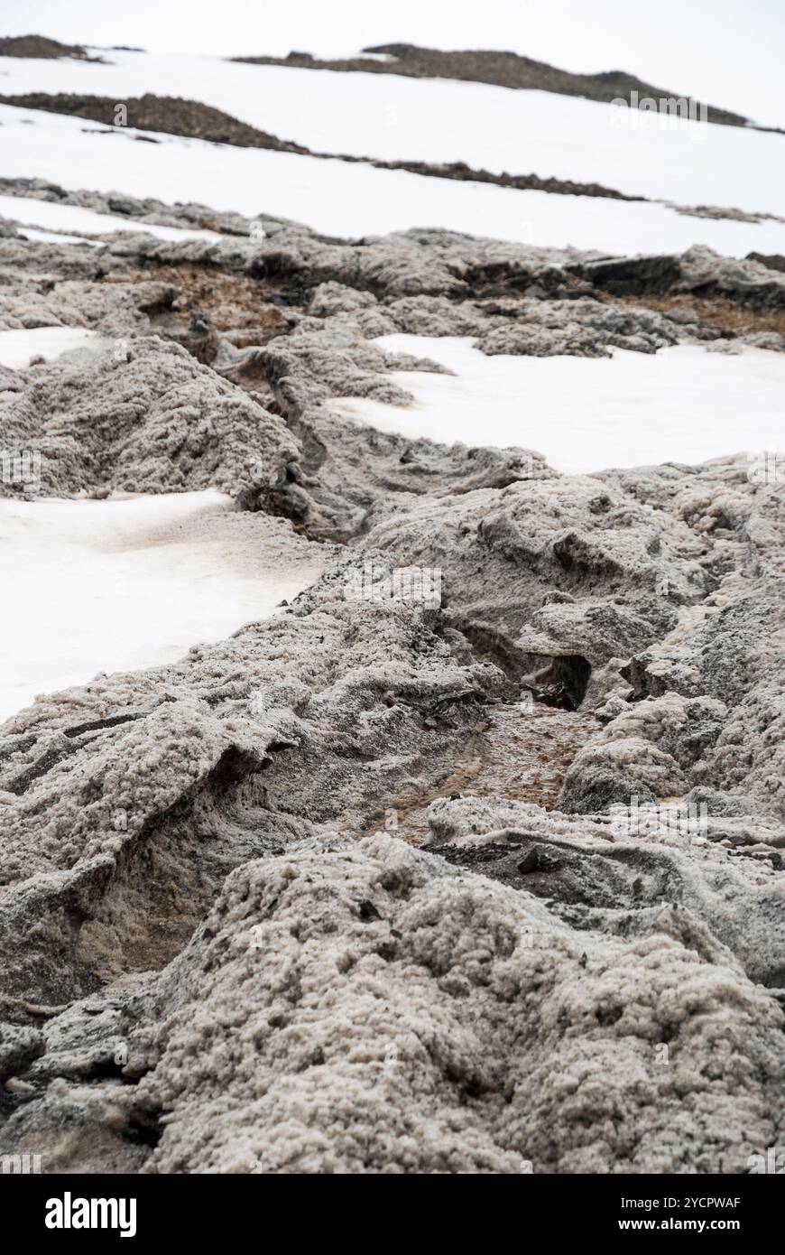 Unique mixture of melting snow and water moving Stock Photo - Alamy
