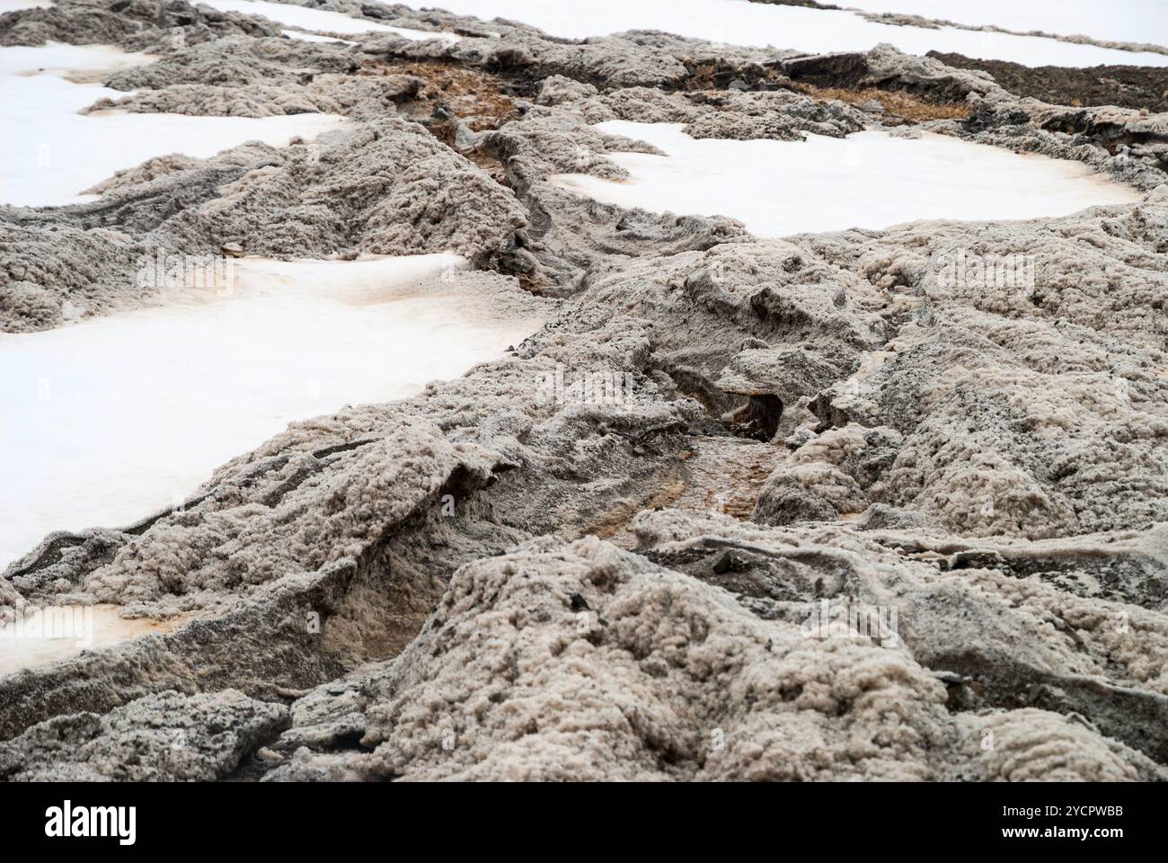 Unique mixture of melting snow and water moving Stock Photo - Alamy