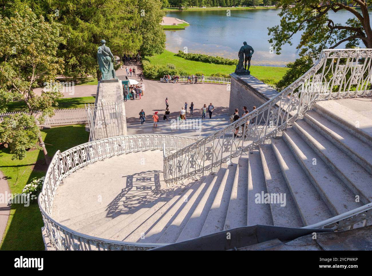 Stairs to the Cameron Gallery of the Catherine Palace at Tsarskoye Selo ...