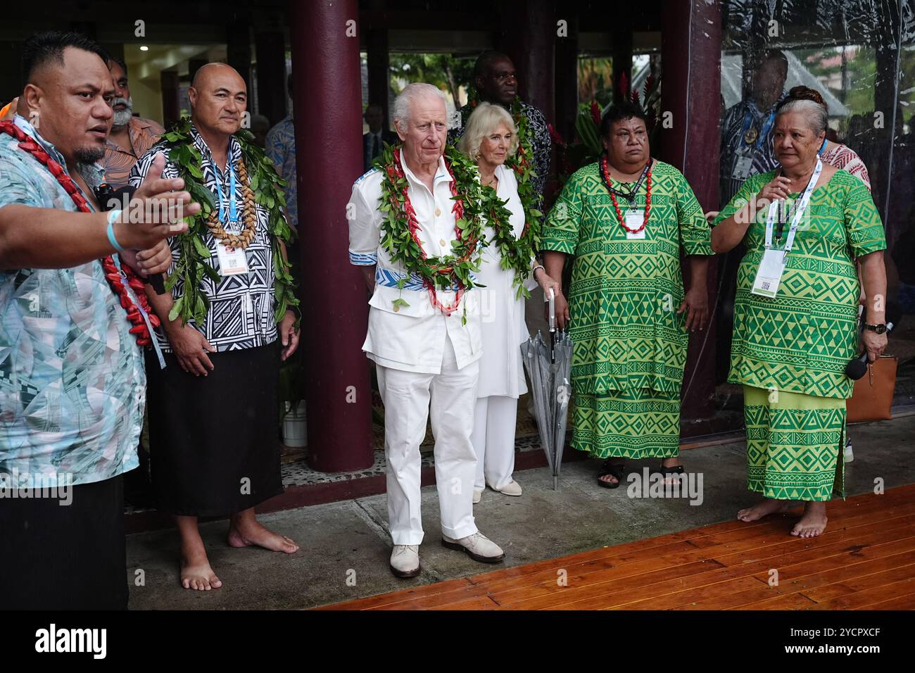 King Charles III and Queen Camilla during a visit to the Samoan ...