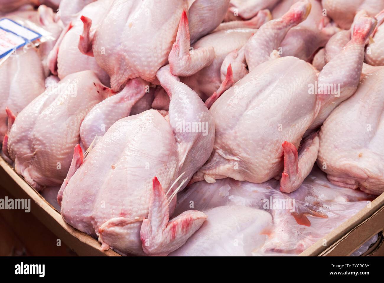 Meat of poultry ready to sale at the farmers market Stock Photo - Alamy