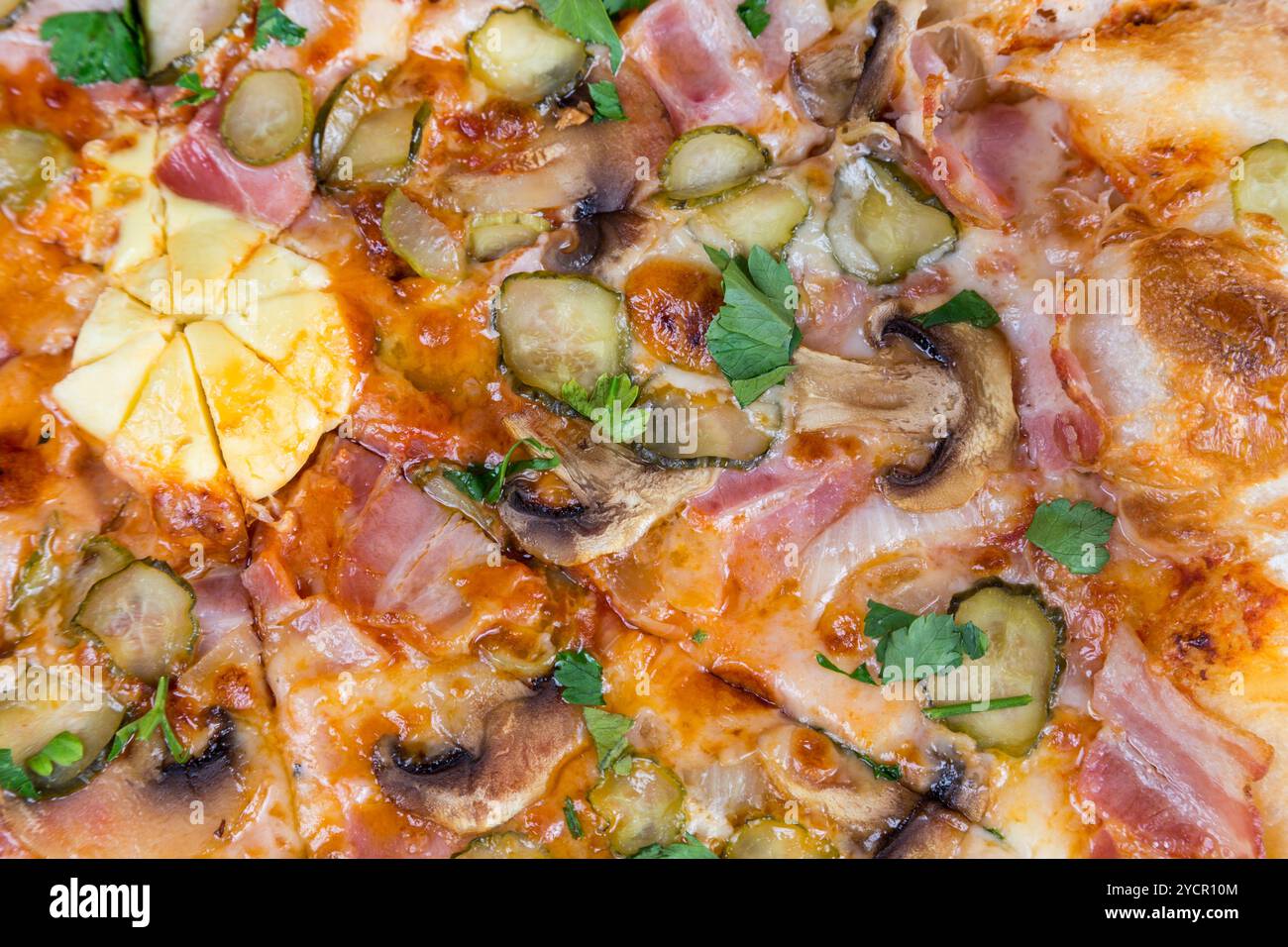 Fresh hot fast food slices of pizza Stock Photo - Alamy