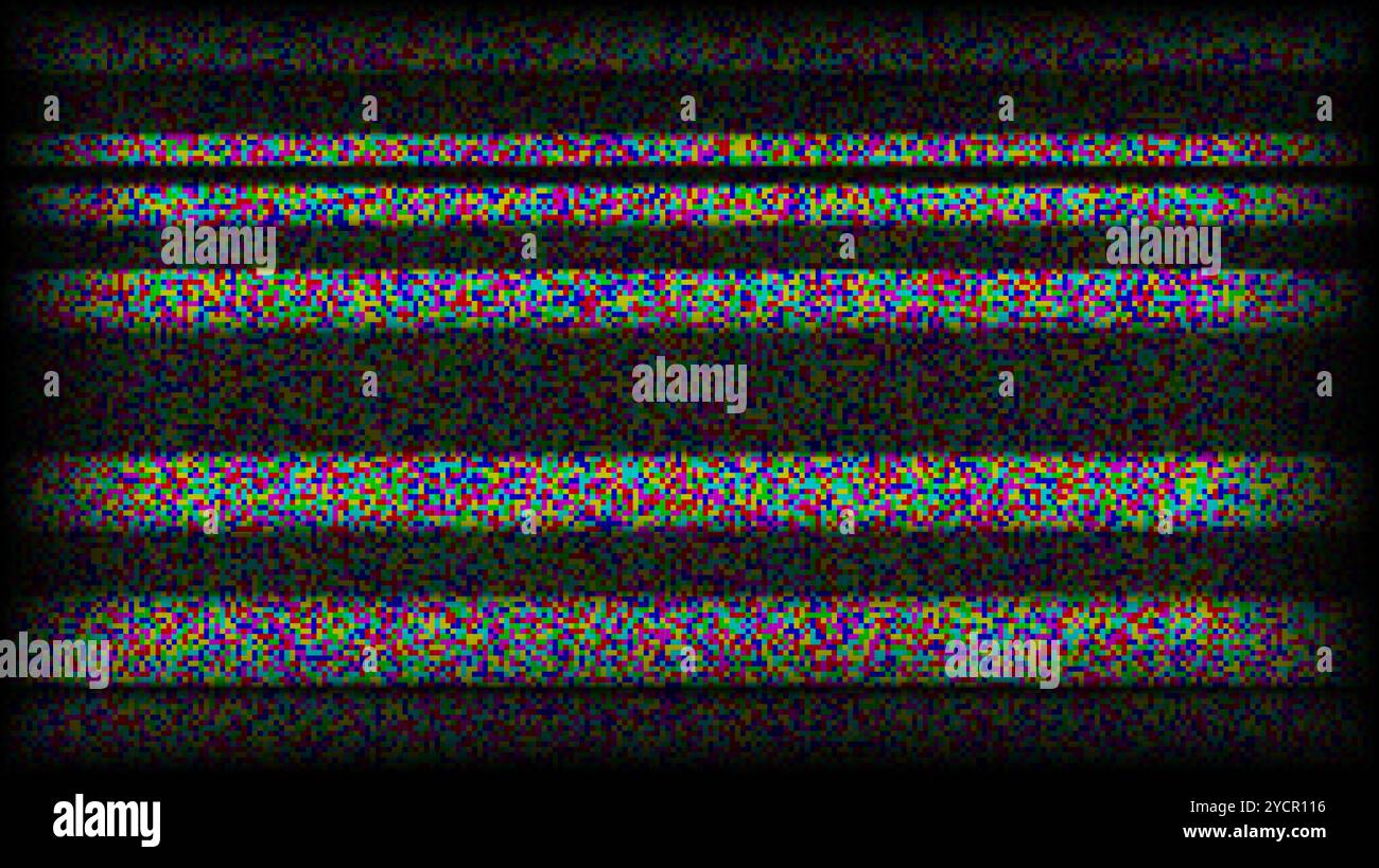 TV static noise background. Glitch bw pixelated television screen. Lost ...
