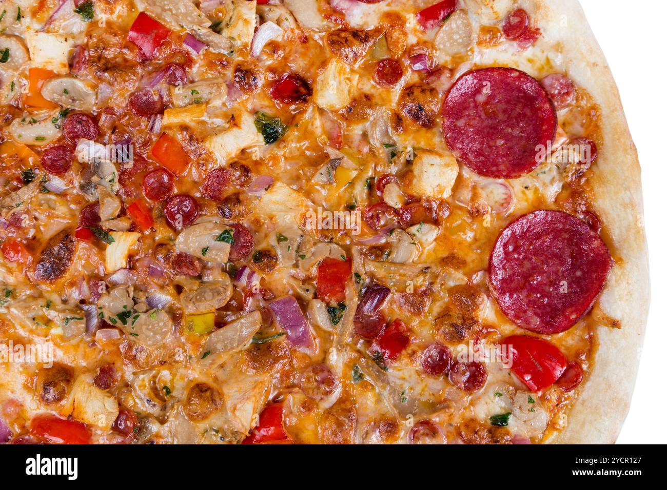 fresh hot fast food - slices of pizza closeup from top for background ...