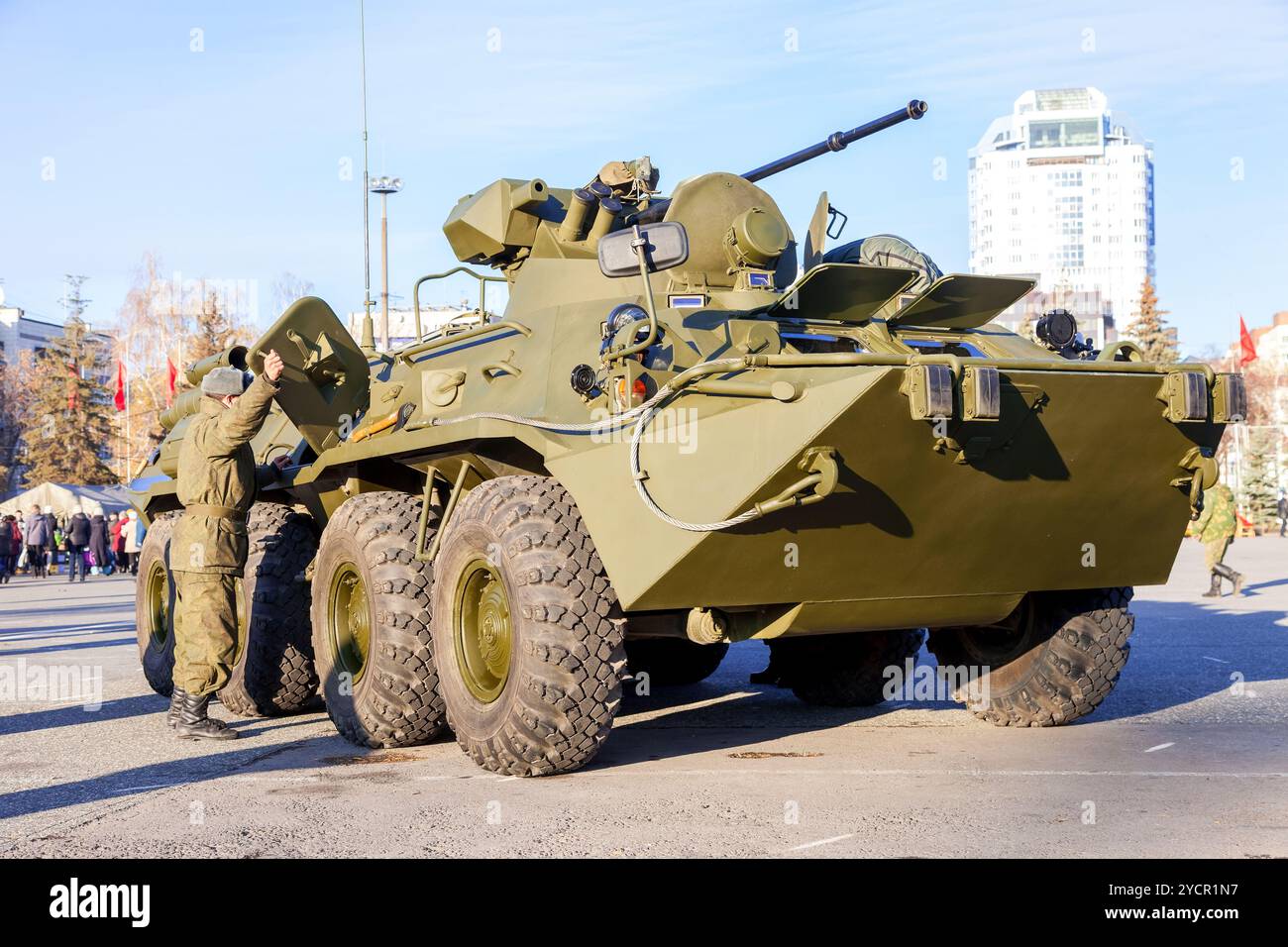 Russian Army BTR-82 wheeled armoured vehicle personnel carrier Stock ...
