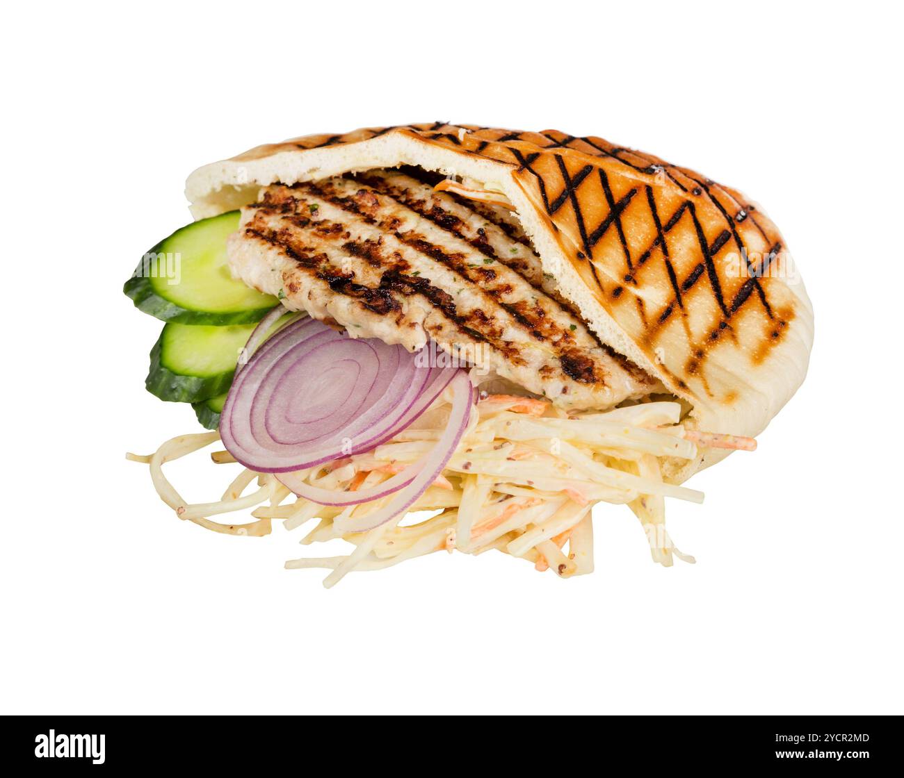 Fast food meat with vegetables in pita Stock Photo - Alamy