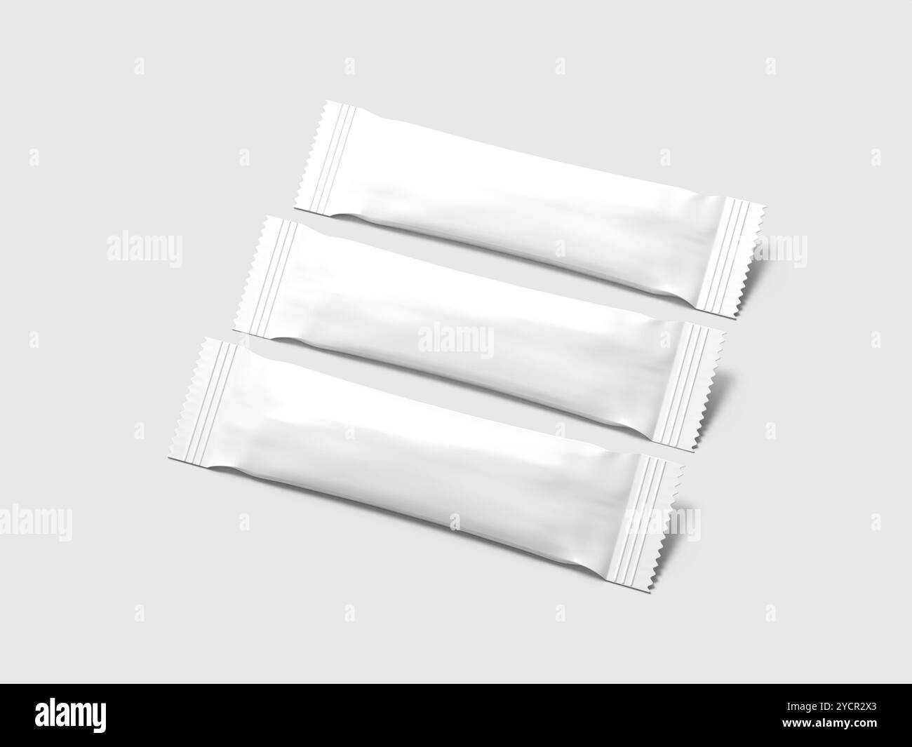 Blank Shiny Sachet Packaging Stick Mockup 3D Rendering Stock Photo - Alamy