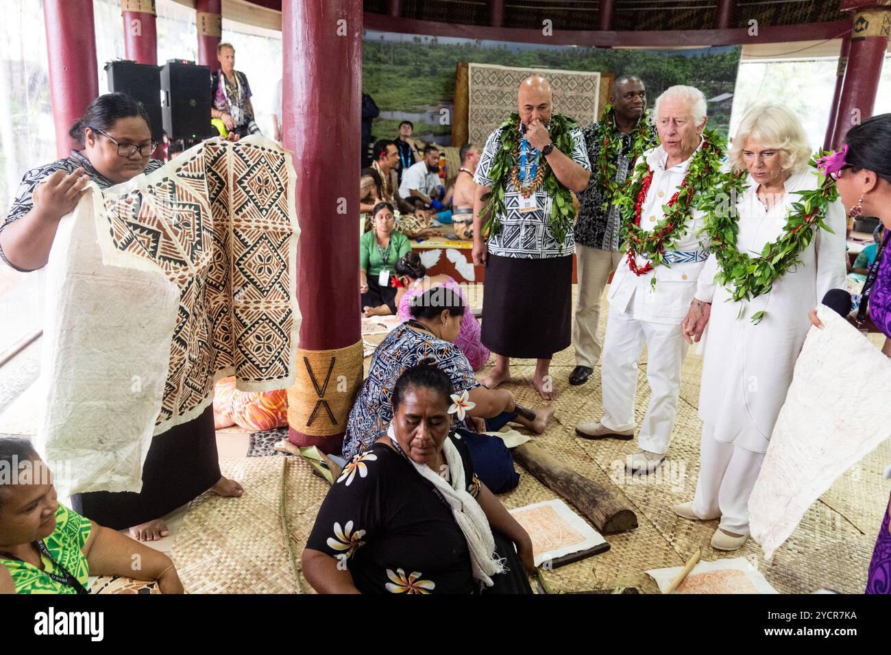 King Charles III and Queen Camilla during a visit to the Samoan ...