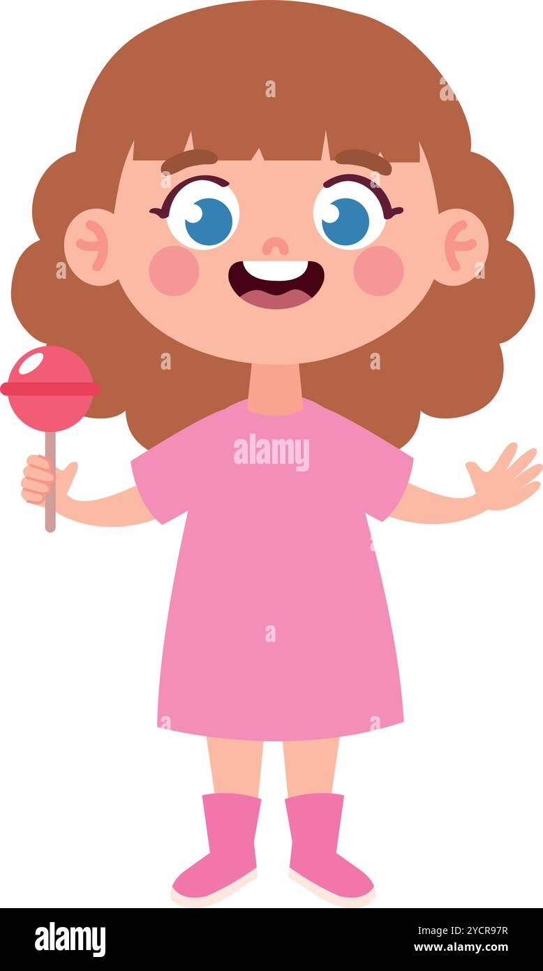 Girl eating sugar Stock Vector Images - Alamy