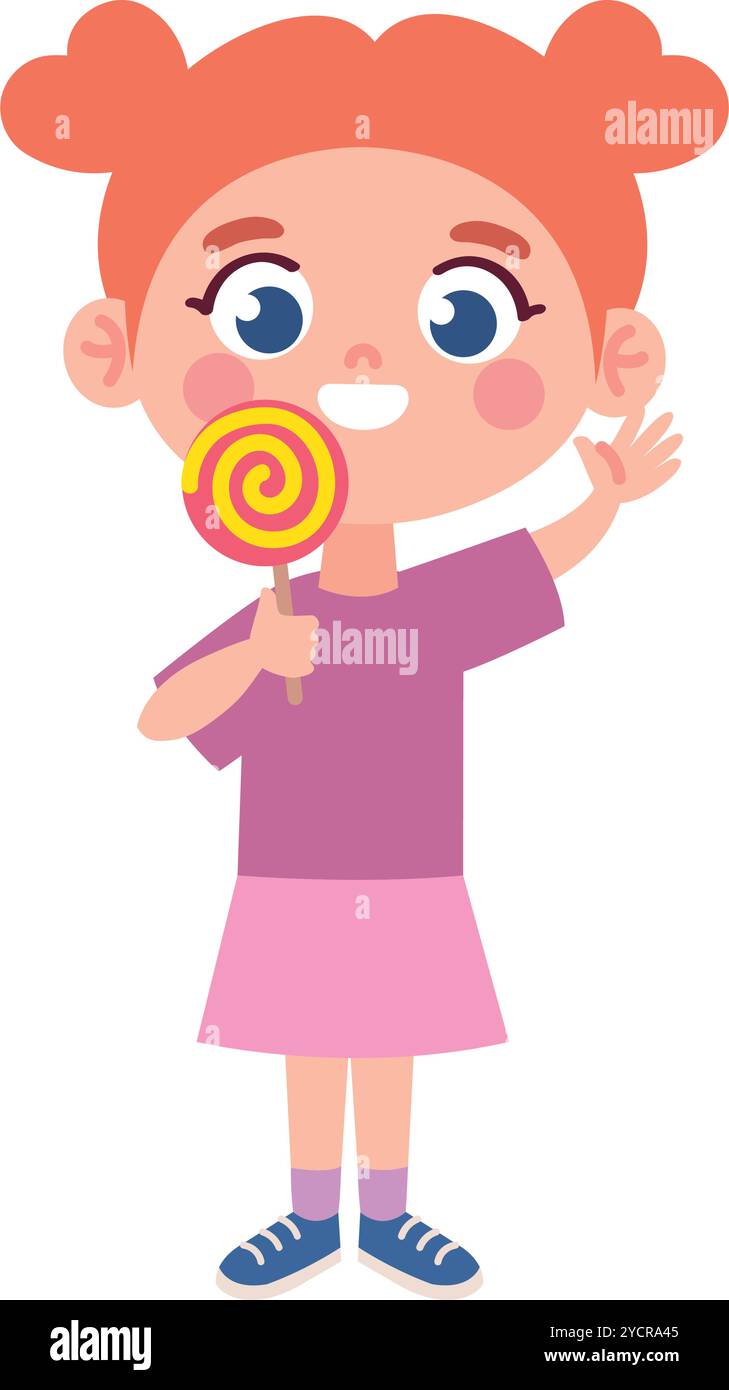 little girl eating candy Stock Vector Image & Art - Alamy