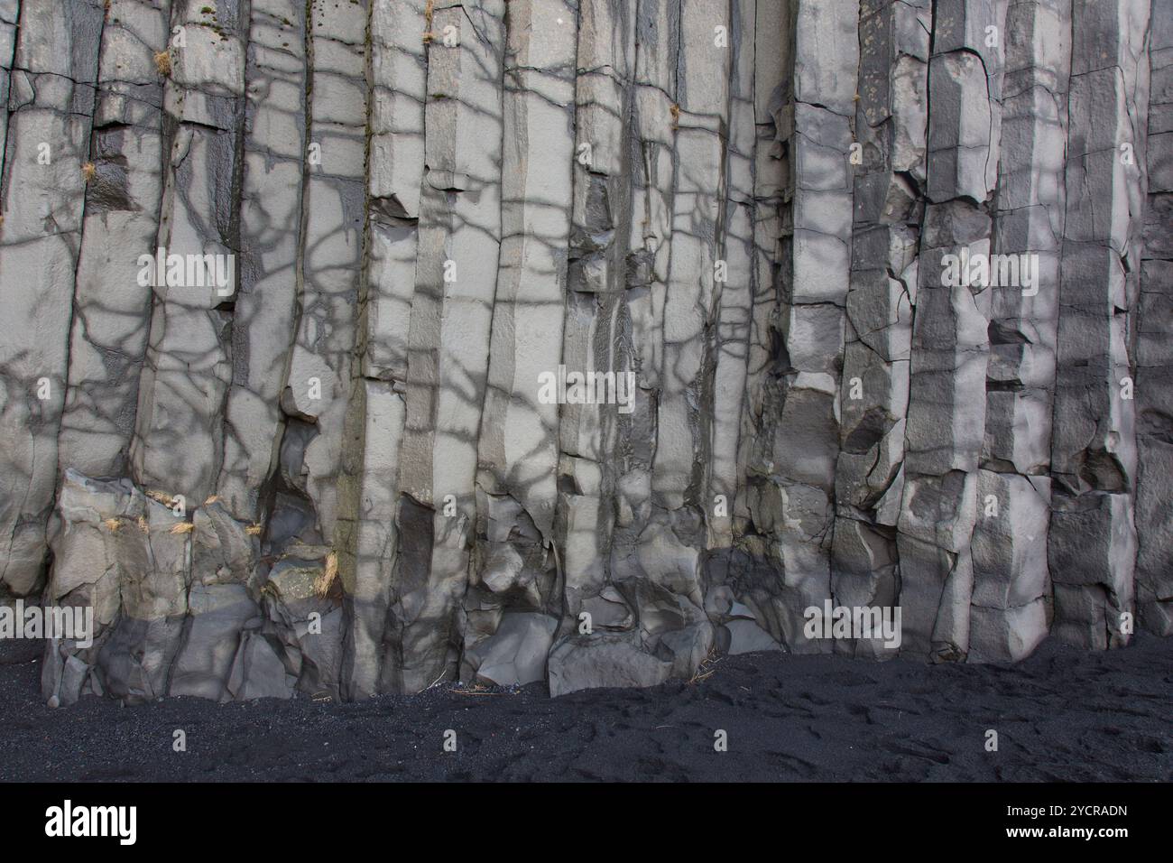 Structures in the basalt rock near Vik, Myrdalur, Iceland Stock Photo ...