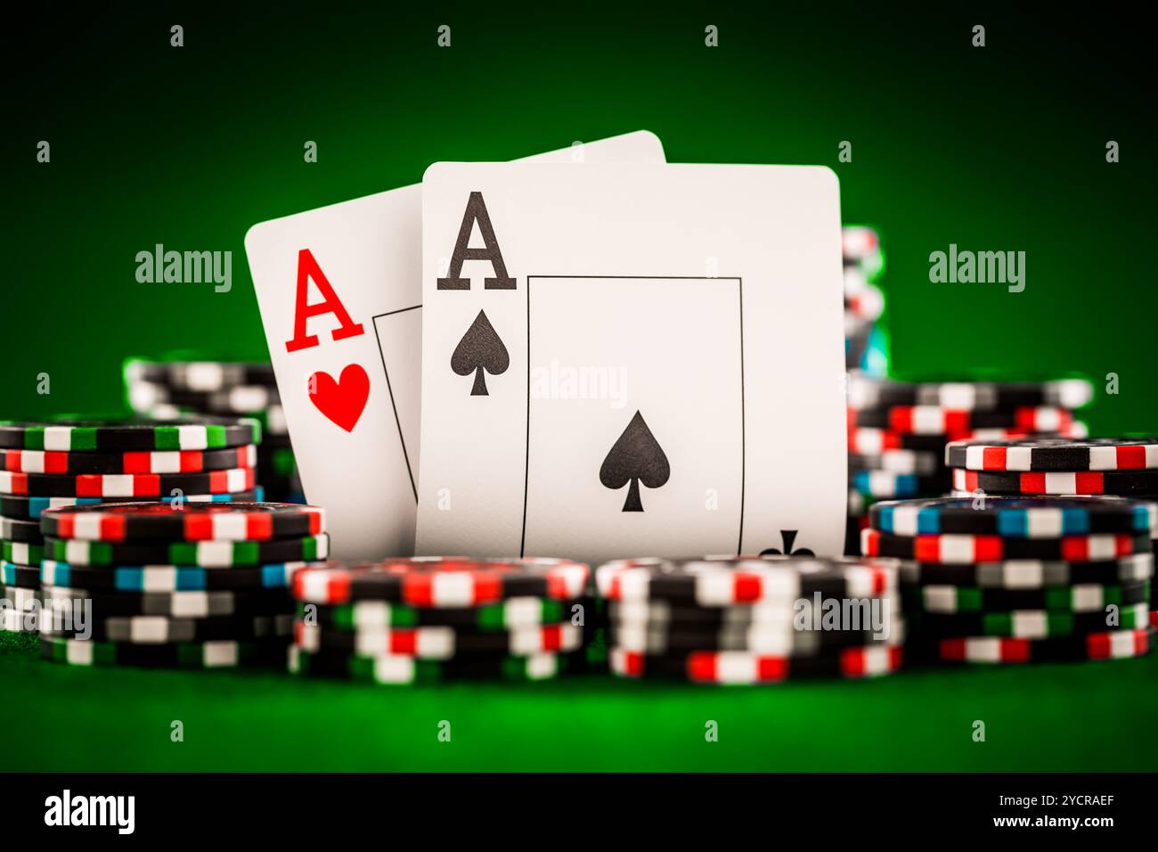 Poker hand holding aces hi-res stock photography and images - Alamy