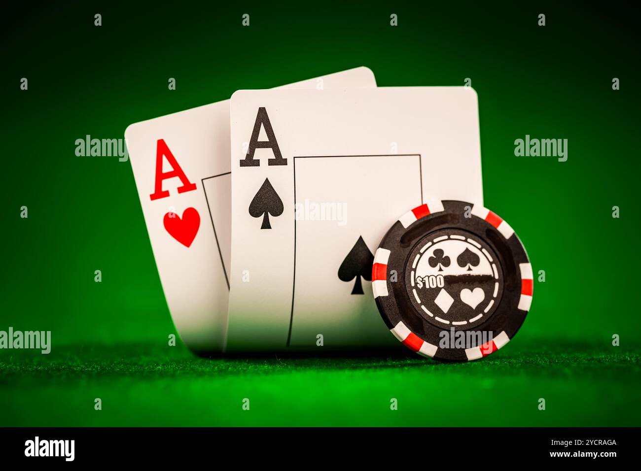 Chips and two aces Stock Photo - Alamy