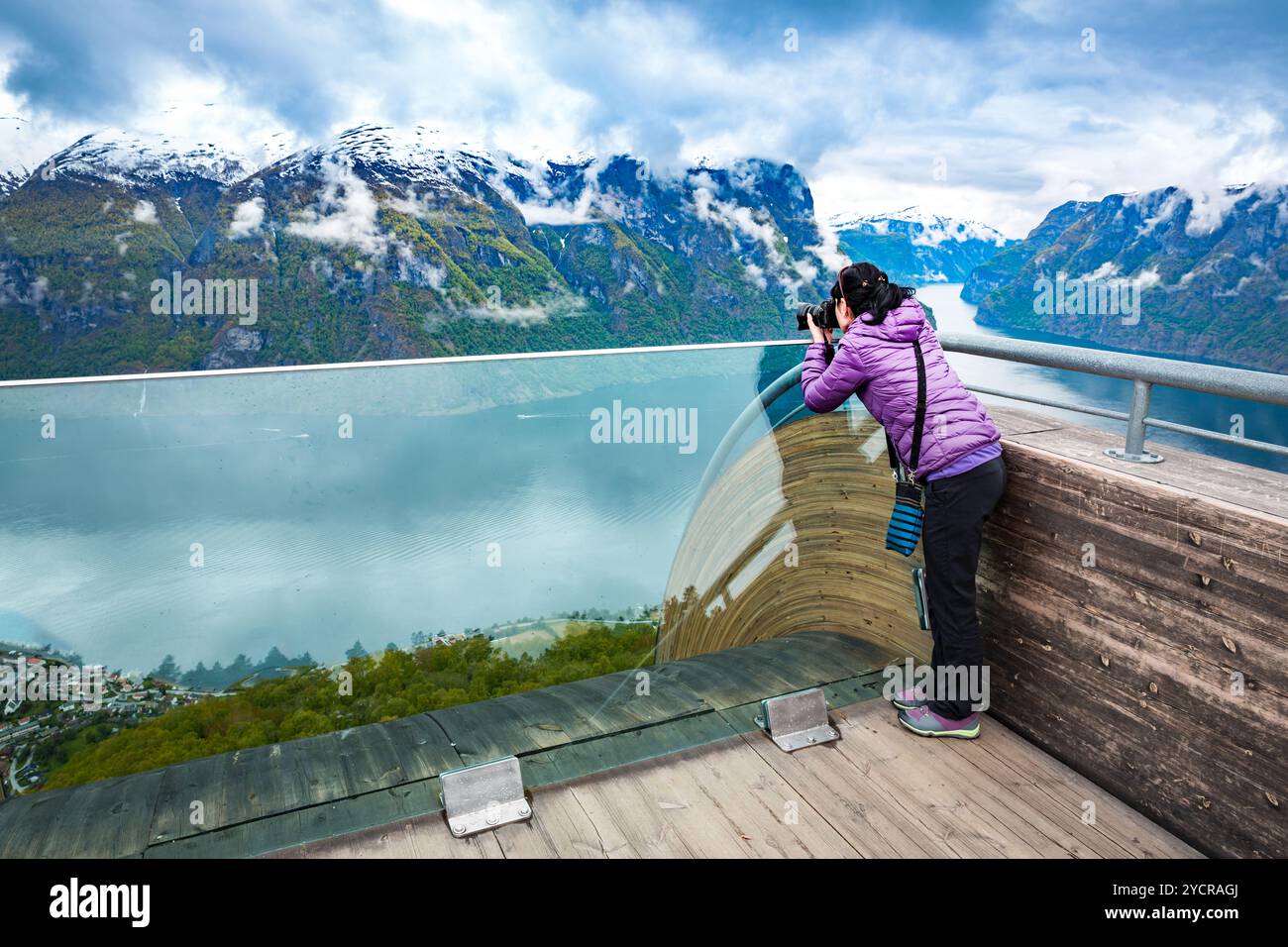 Nature photographer. Stegastein Lookout Stock Photo - Alamy