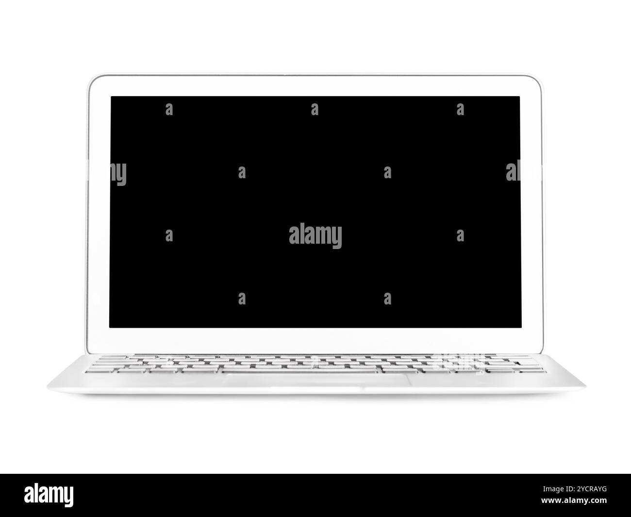 Portable modern silver computer Cut Out Stock Images & Pictures - Alamy