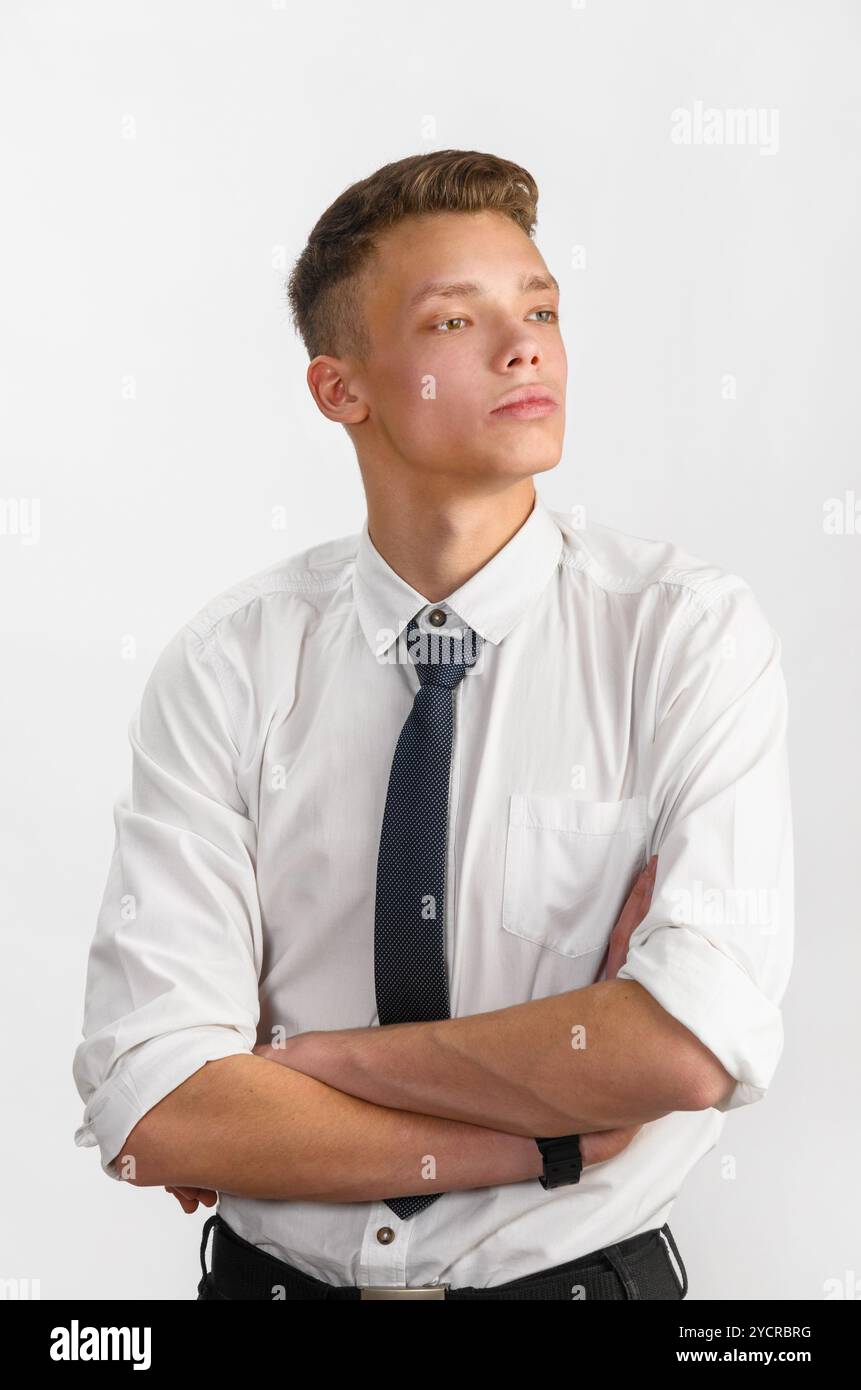 Businessman with folded hands hi-res stock photography and images - Alamy