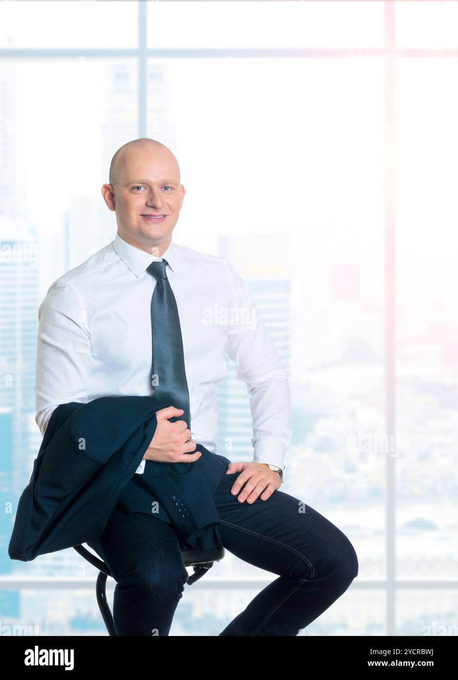 Portrait business man sitting hi-res stock photography and images - Alamy