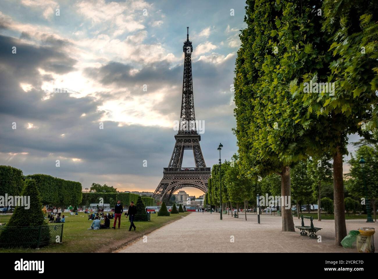 Eiffel tower with park around, HRD photo Stock Photo - Alamy